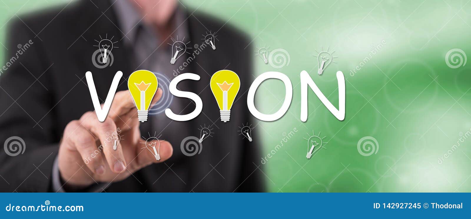 Man Touching a Vision Concept Stock Image - Image of finger, thinking ...