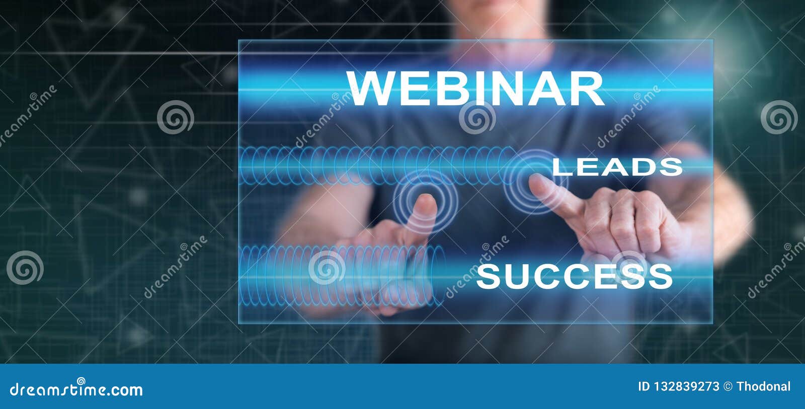 Man Touching a Webinar Concept Stock Image - Image of webinars, school ...