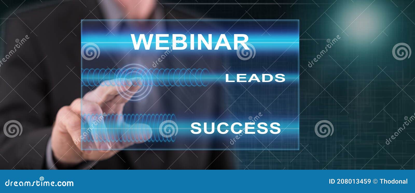 Man Touching a Webinar Concept Stock Image - Image of development ...