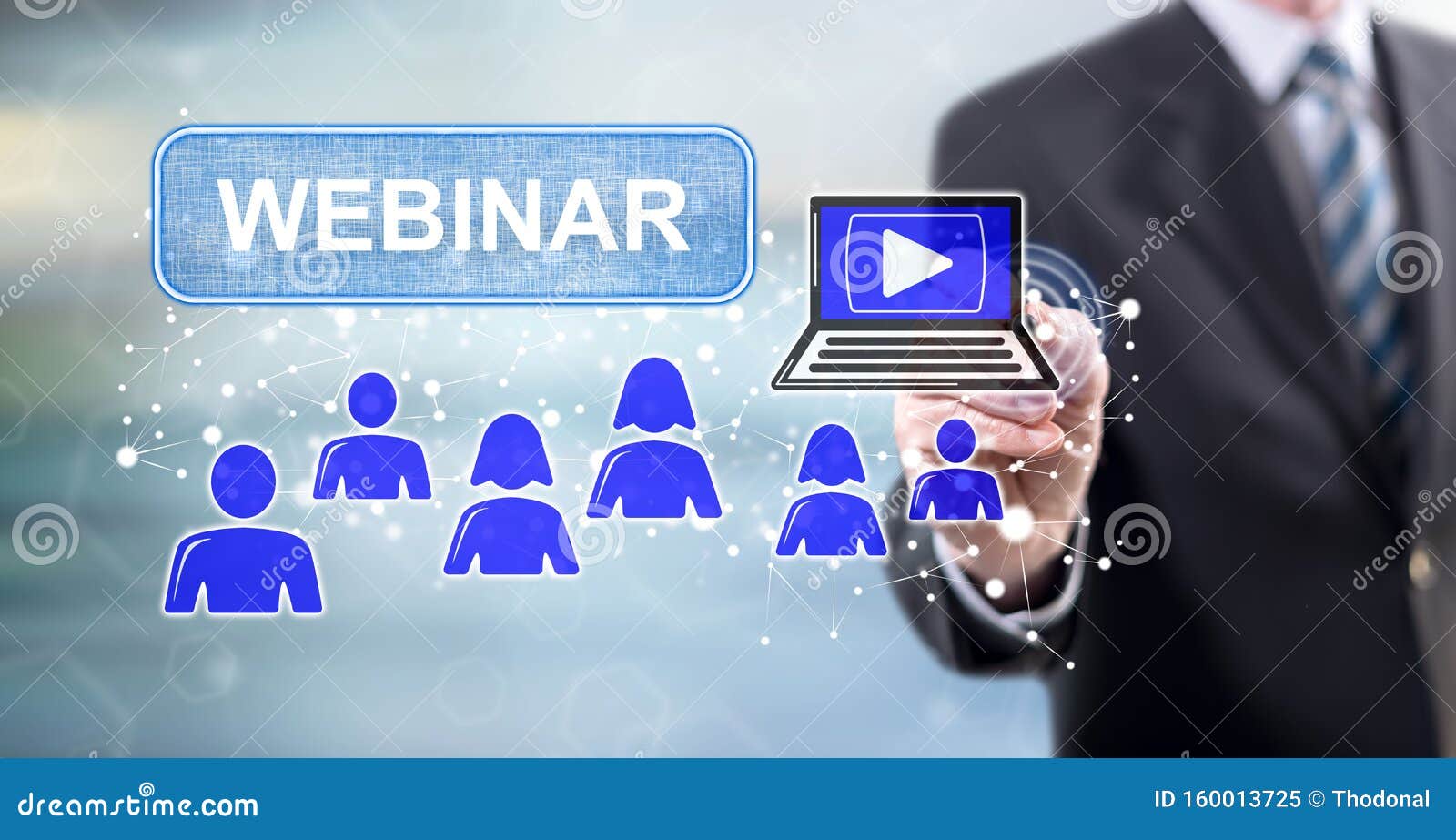 Man Touching a Webinar Concept Stock Image - Image of learn, webcast ...