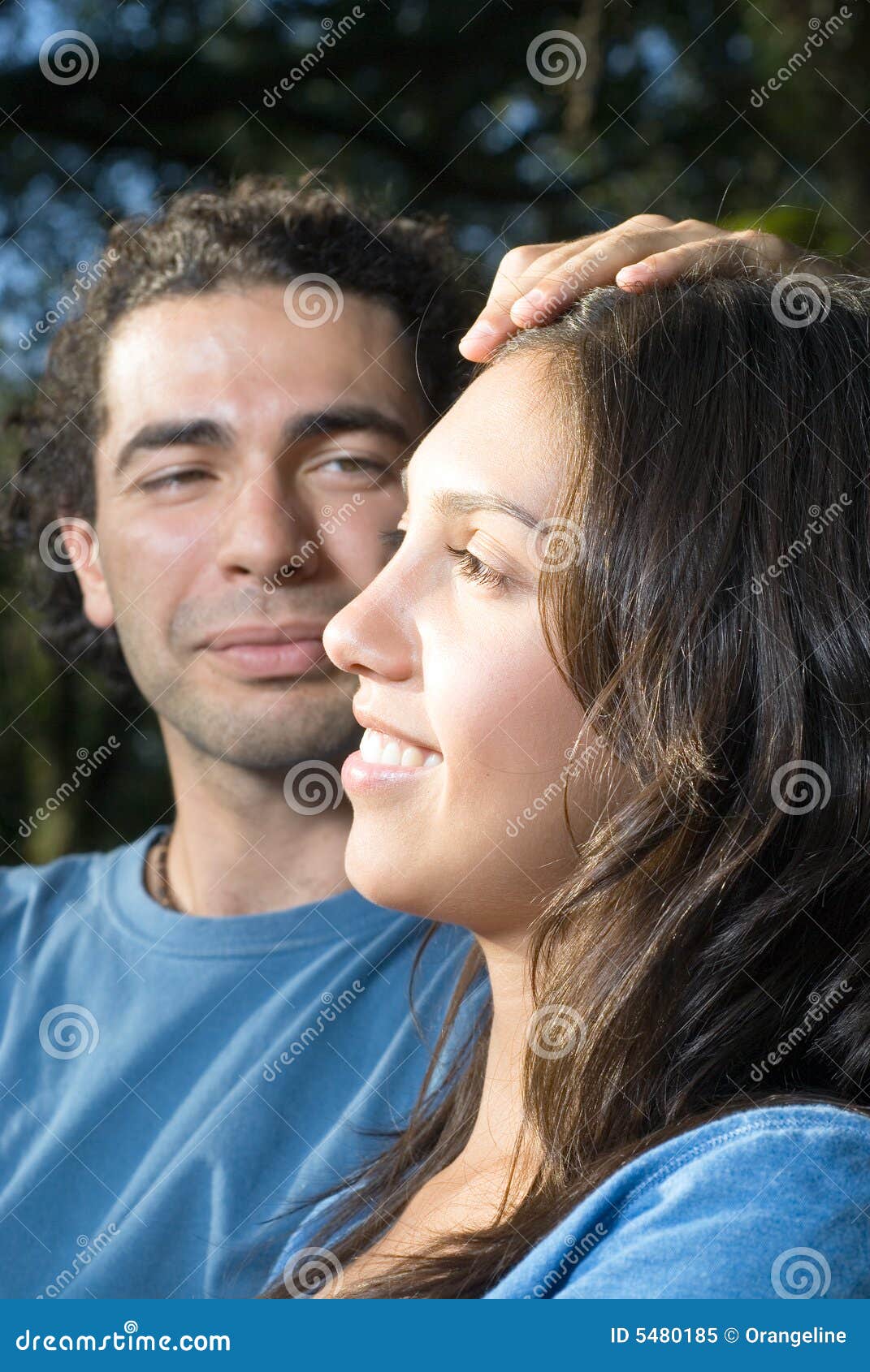 Man Touching Women S Head - Vertical Stock Image - Image of cute ...