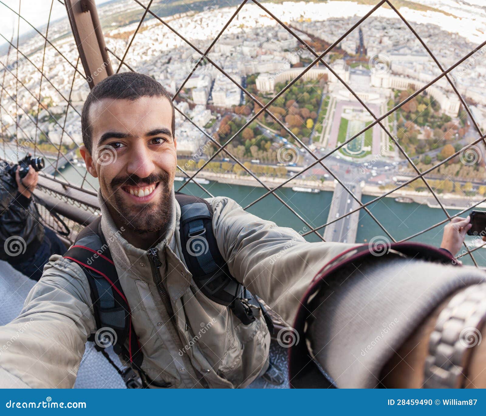 Man on Tour Eiffel stock photo. Image of european, center - 28459490