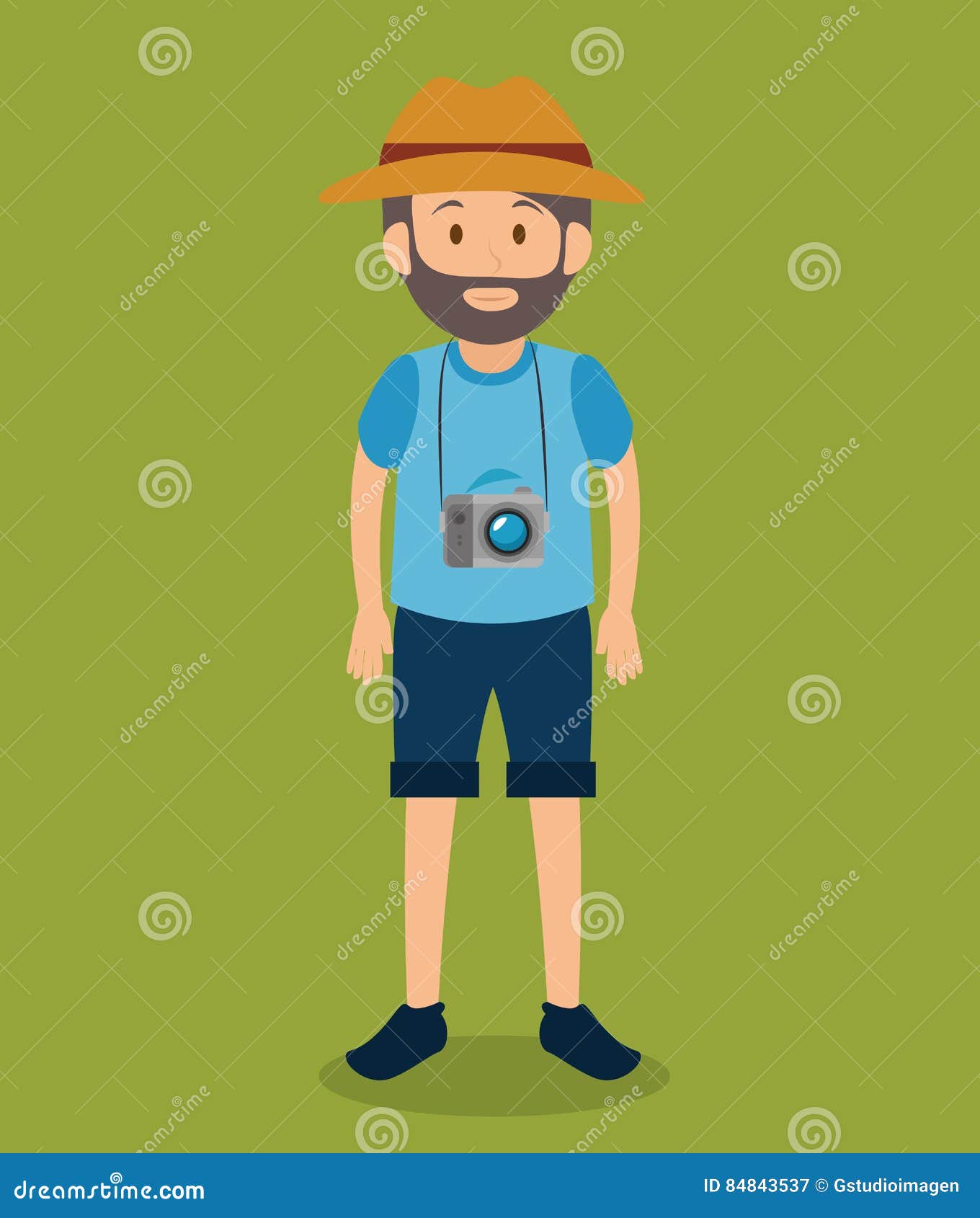 Man Tourist Avatar Character Stock Illustration - Illustration of ...