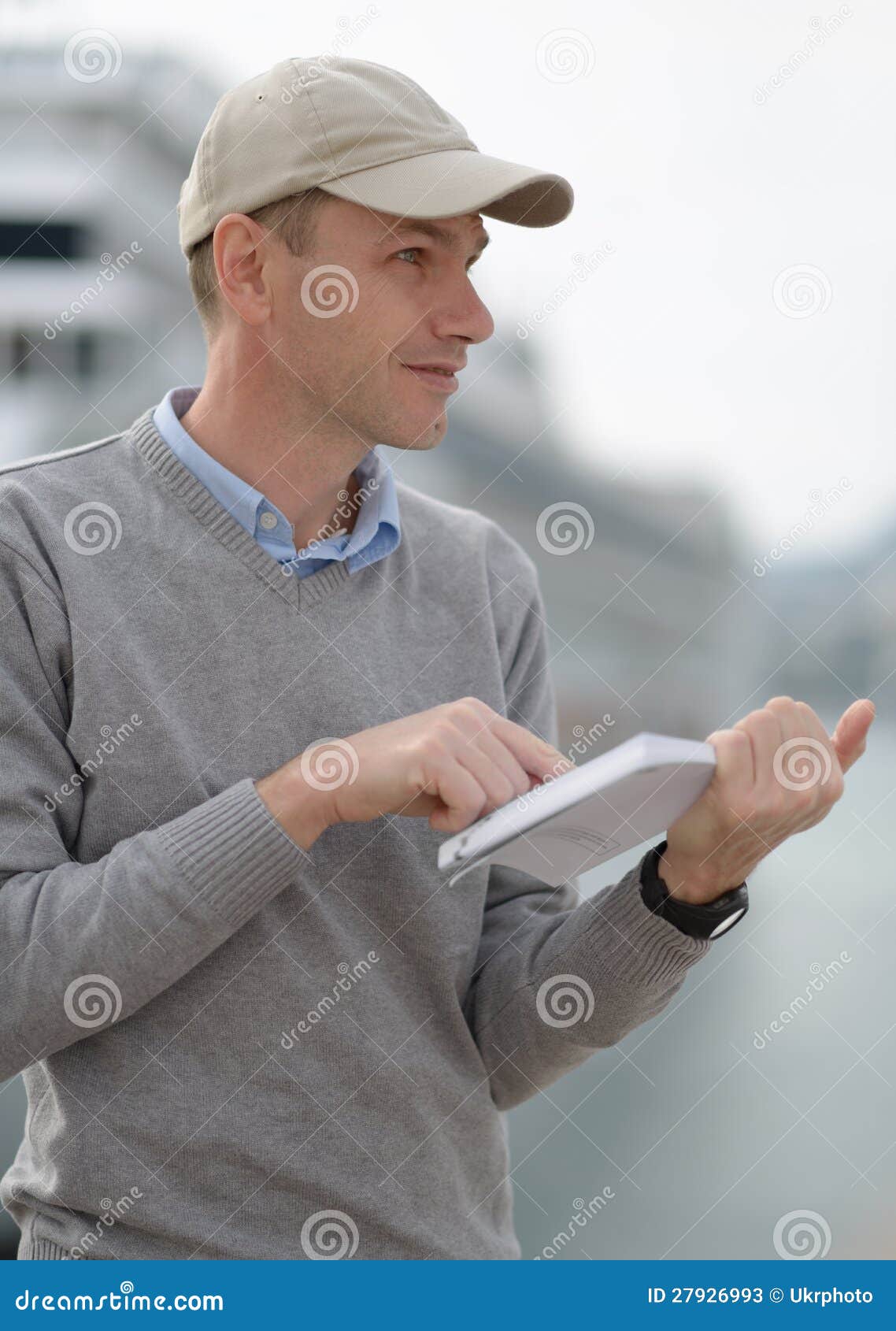 Man with tourist guide stock image. Image of caucasian - 27926993
