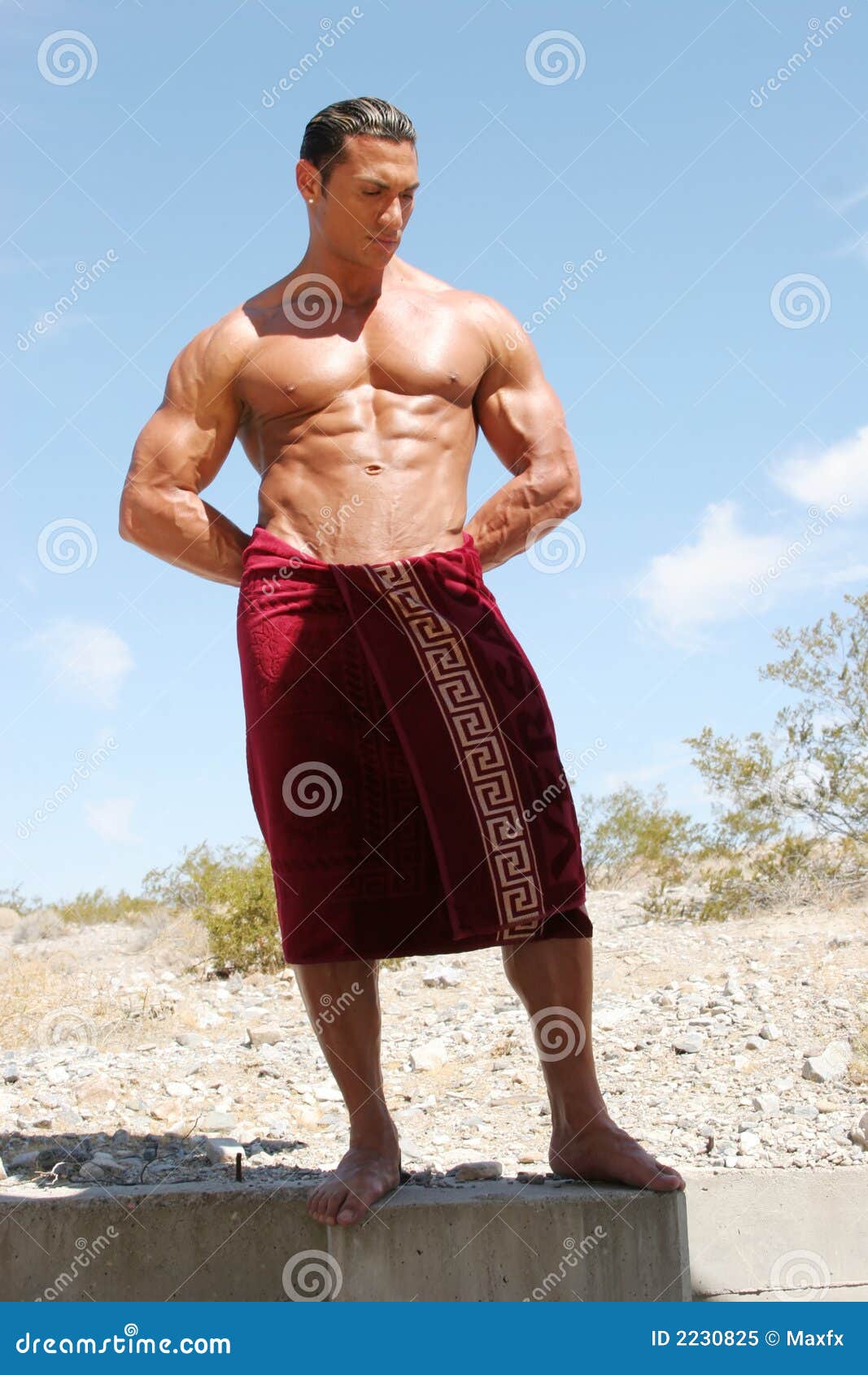 Man in towel stock image. Image of defined, bath, healthy - 2230825