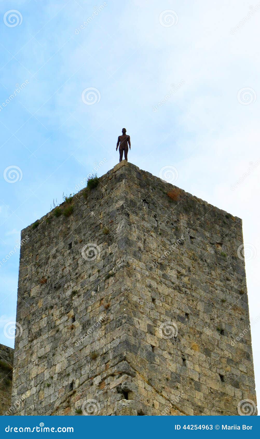 Man on the tower stock image. Image of italy, sculpture - 44254963