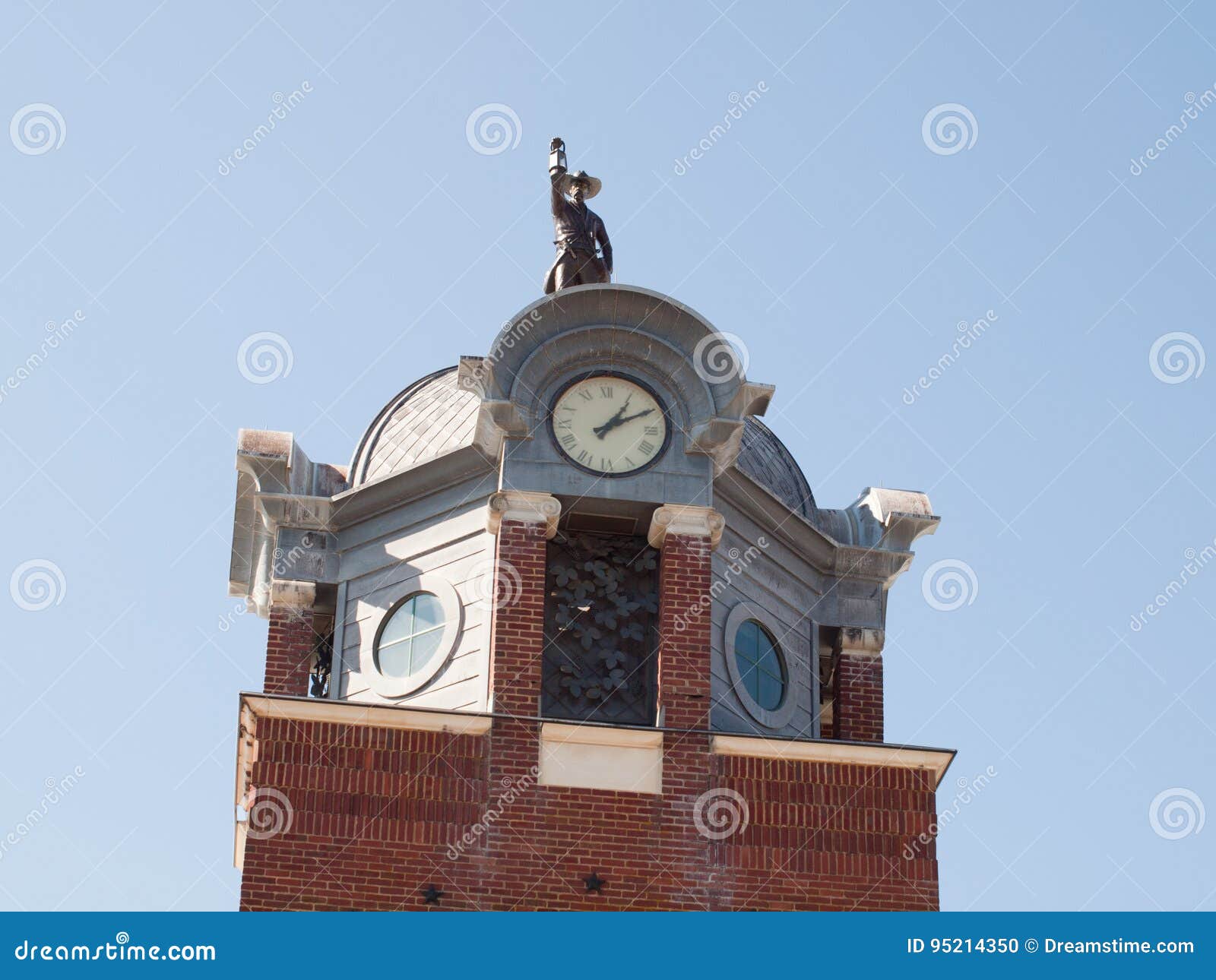 Man on Tower stock photo. Image of statue, clock, high - 95214350