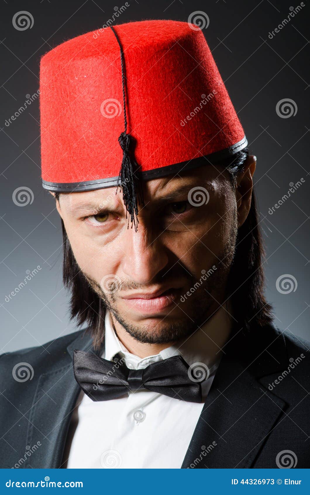 Man in Traditional Turkish Hat Stock Image - Image of tarbush, robe ...