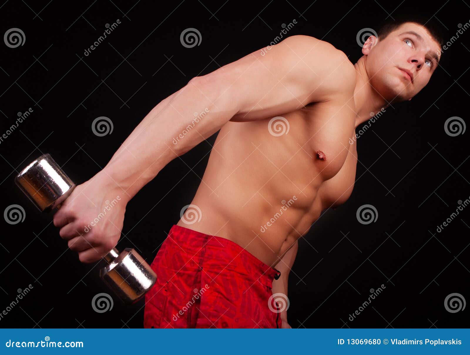 Man during training stock photo. Image of cheerful, heavy - 13069680