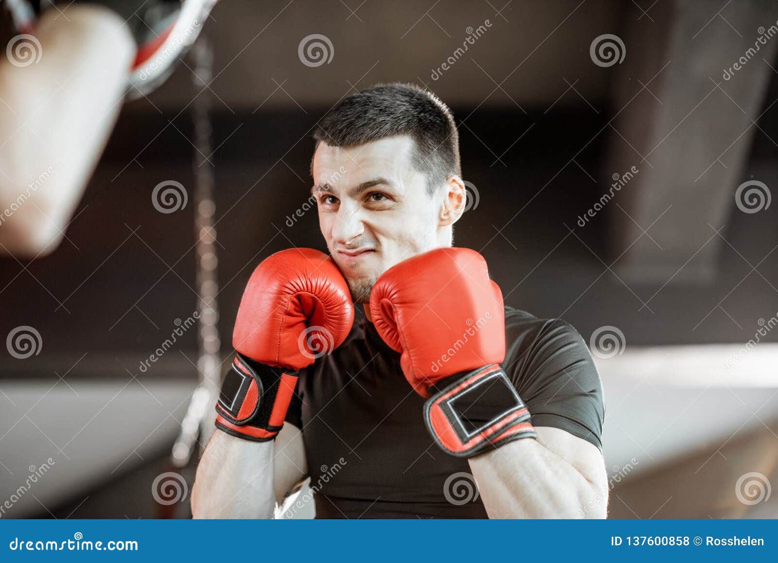 Man Training with Boxing Coach on the Boxing Ring Stock Photo - Image ...