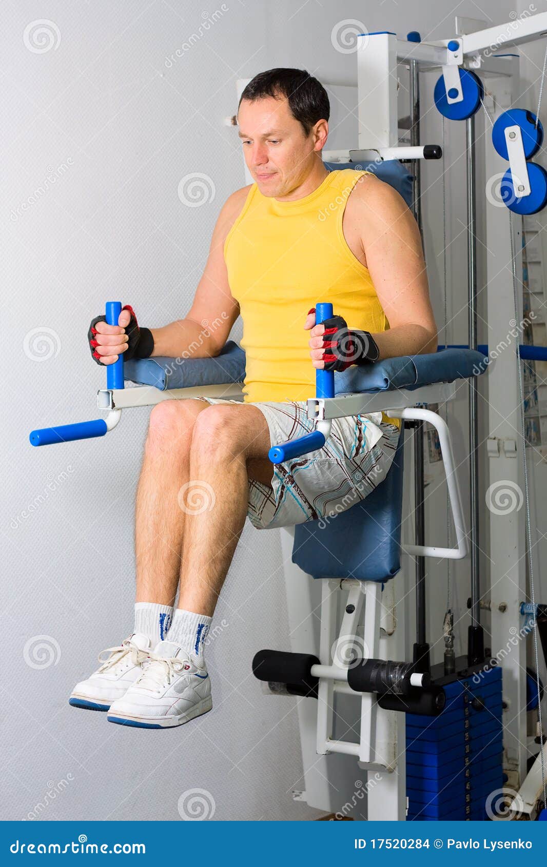 Man Training in Fitness Center Stock Photo - Image of sports ...