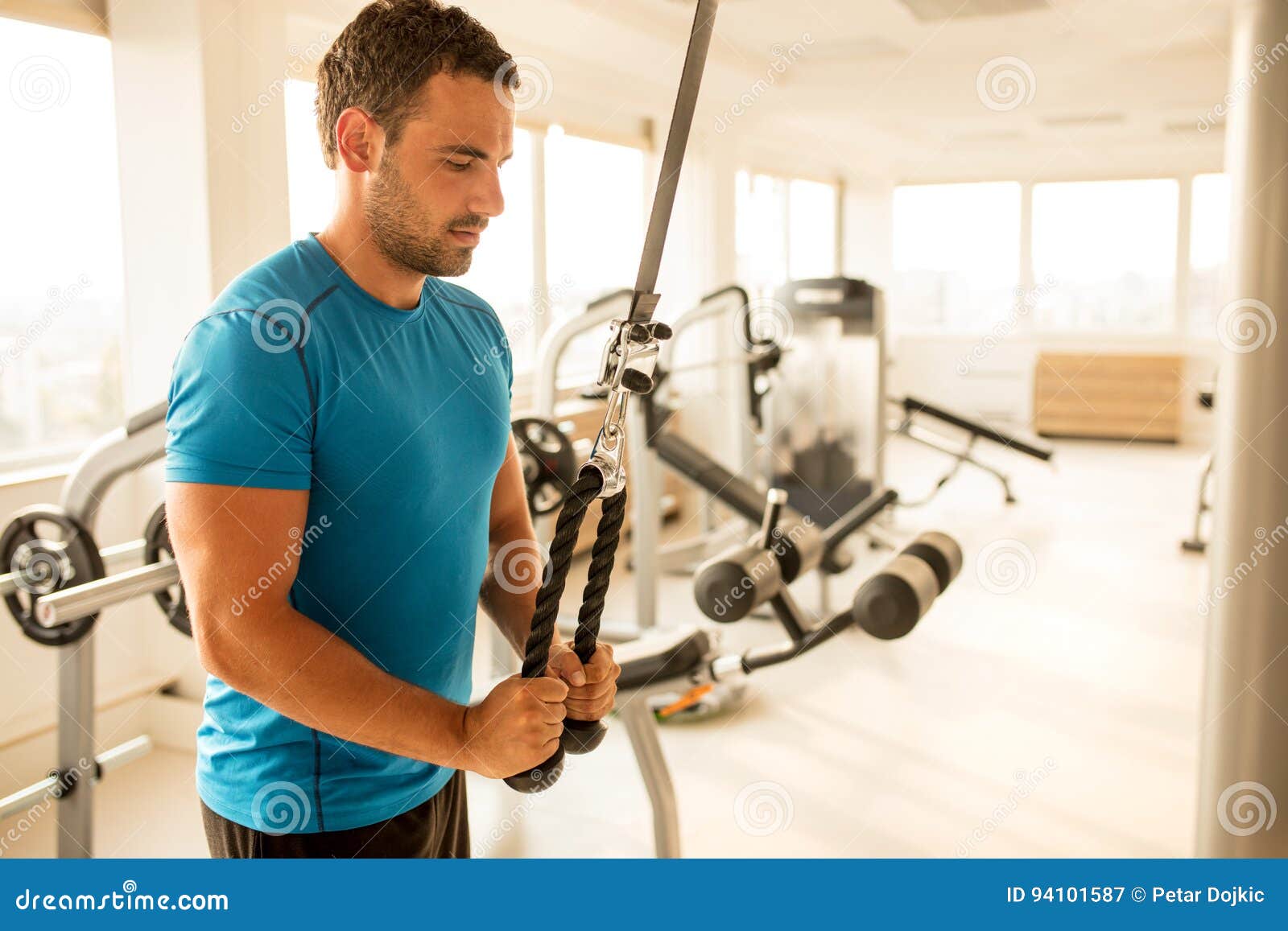 Man training in a gym stock image. Image of bodybuilder - 94101587