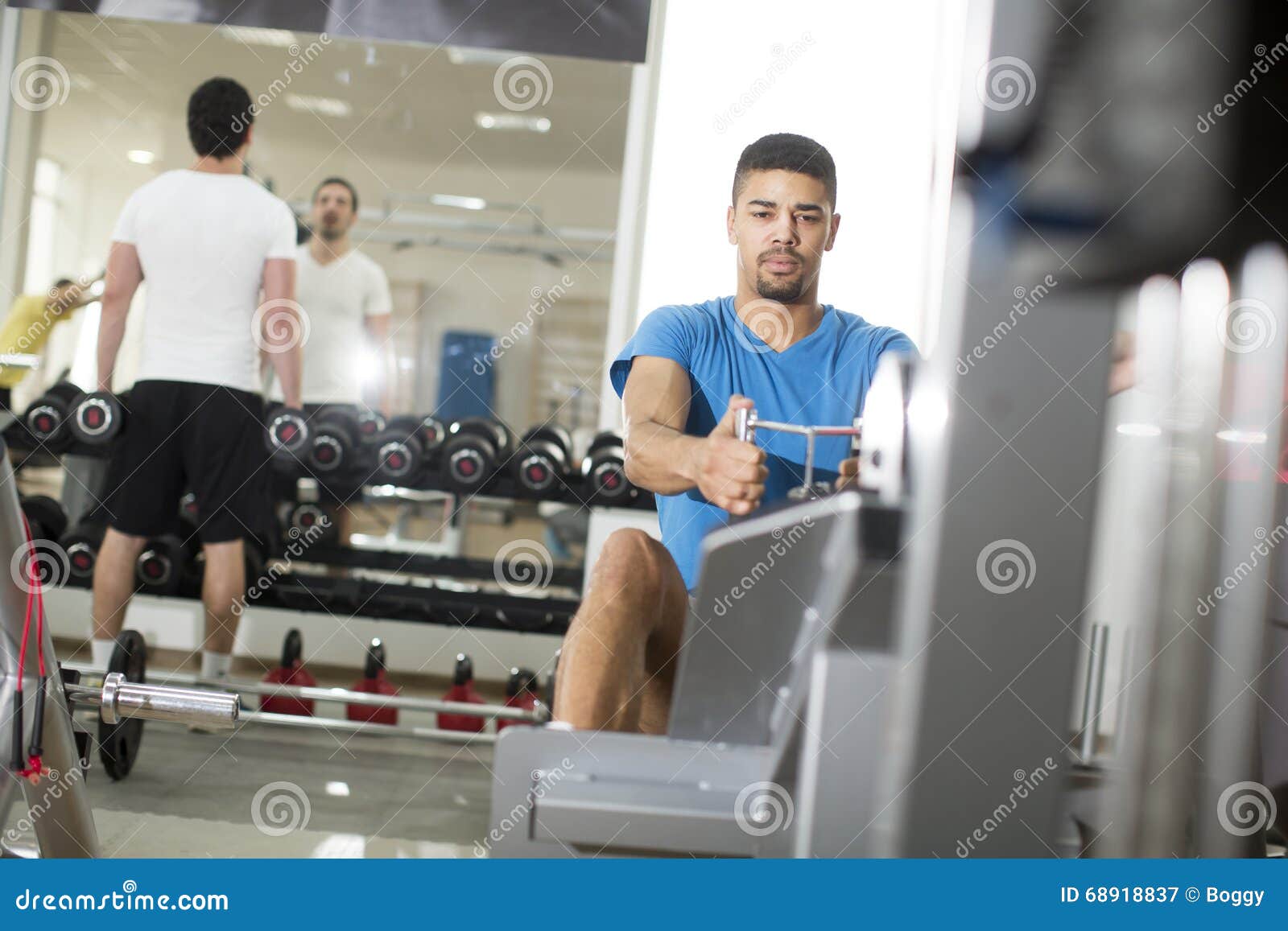 Man training in the gym stock image. Image of male, workout - 68918837