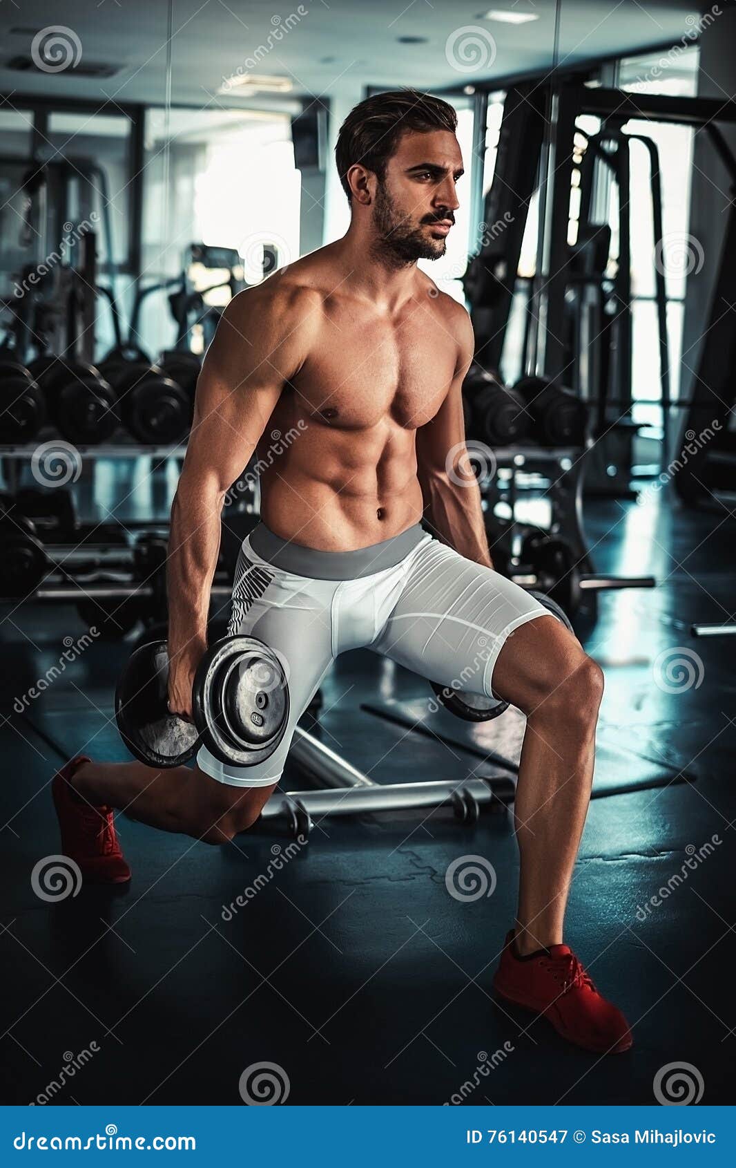 Man Training Legs in the Gym Stock Image - Image of muscular, lift ...