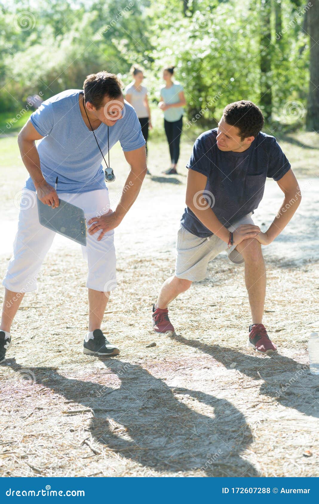Man Training with Male Coach Outdoors Stock Photo - Image of cardio ...
