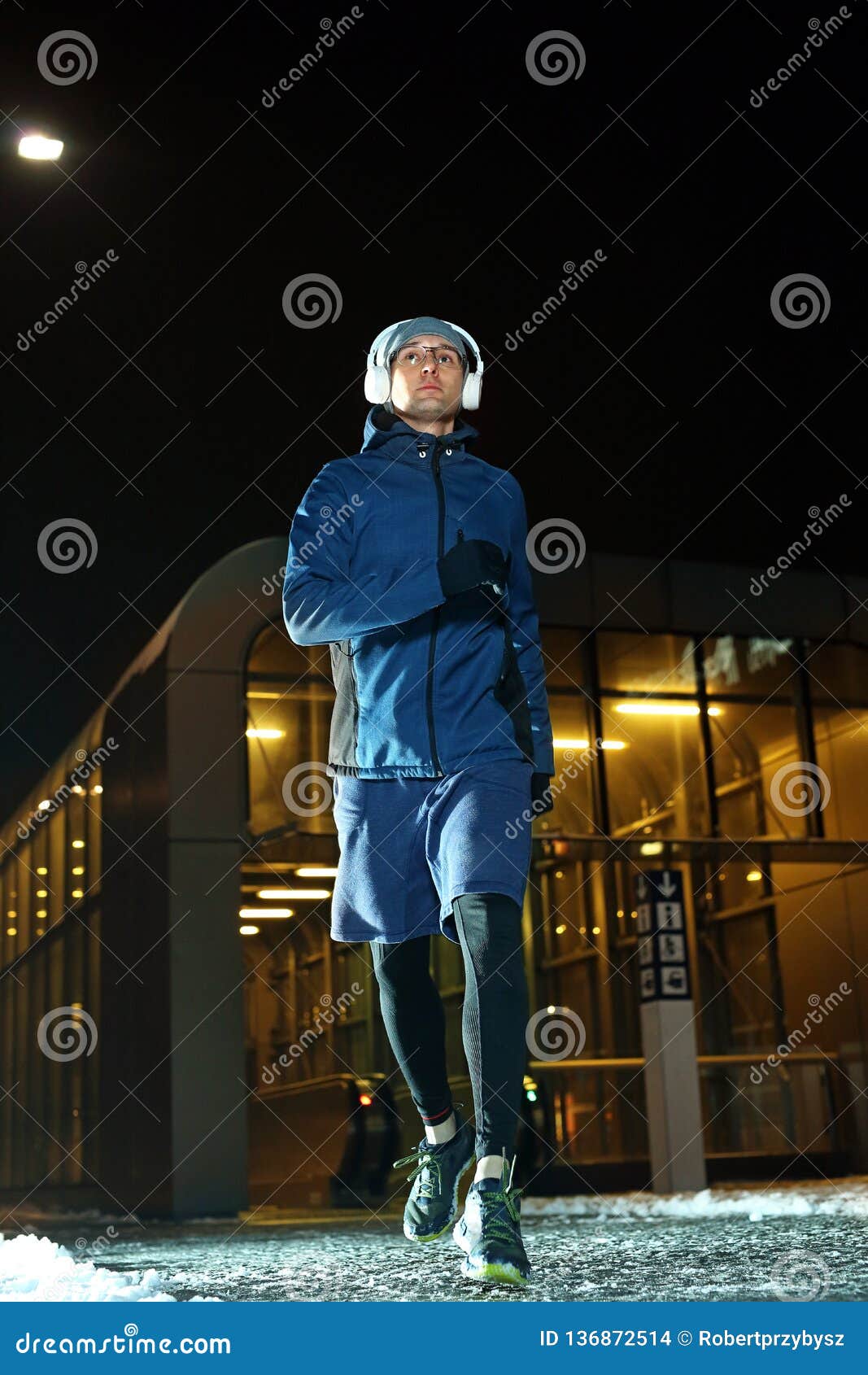 Training in the City. Night Training in the City. Stock Photo - Image ...