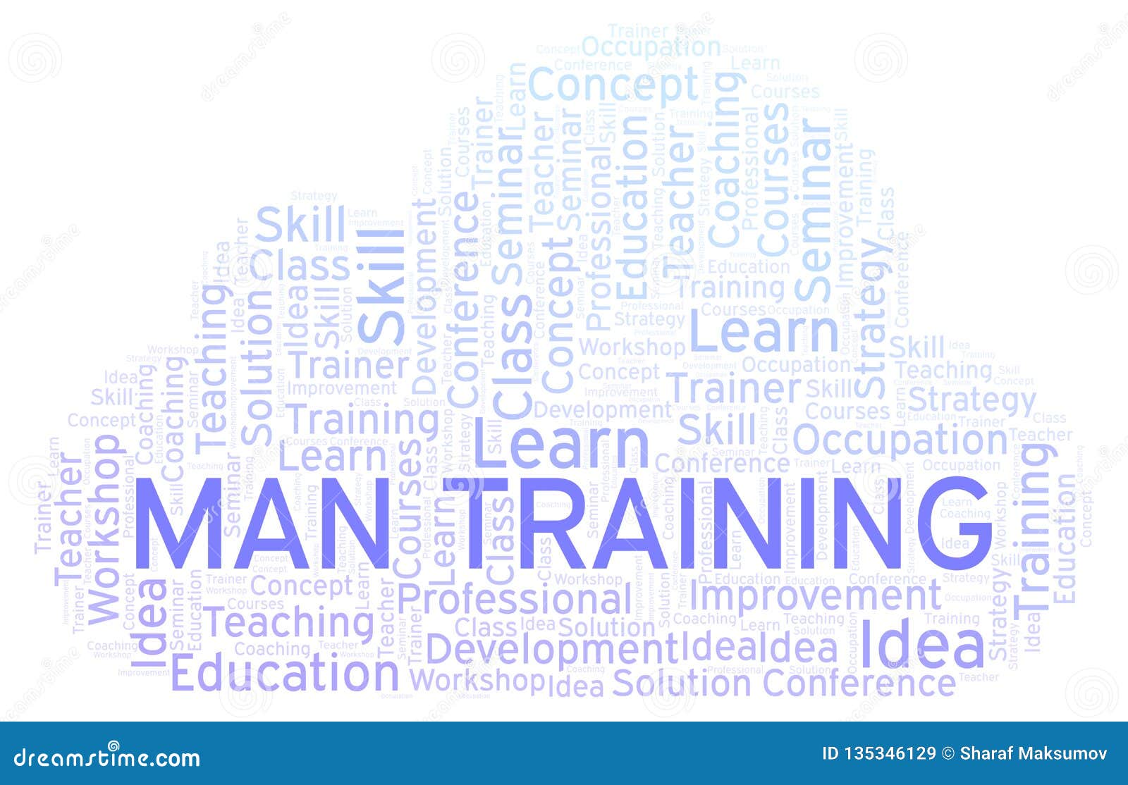 Man Training word cloud stock illustration. Illustration of white ...