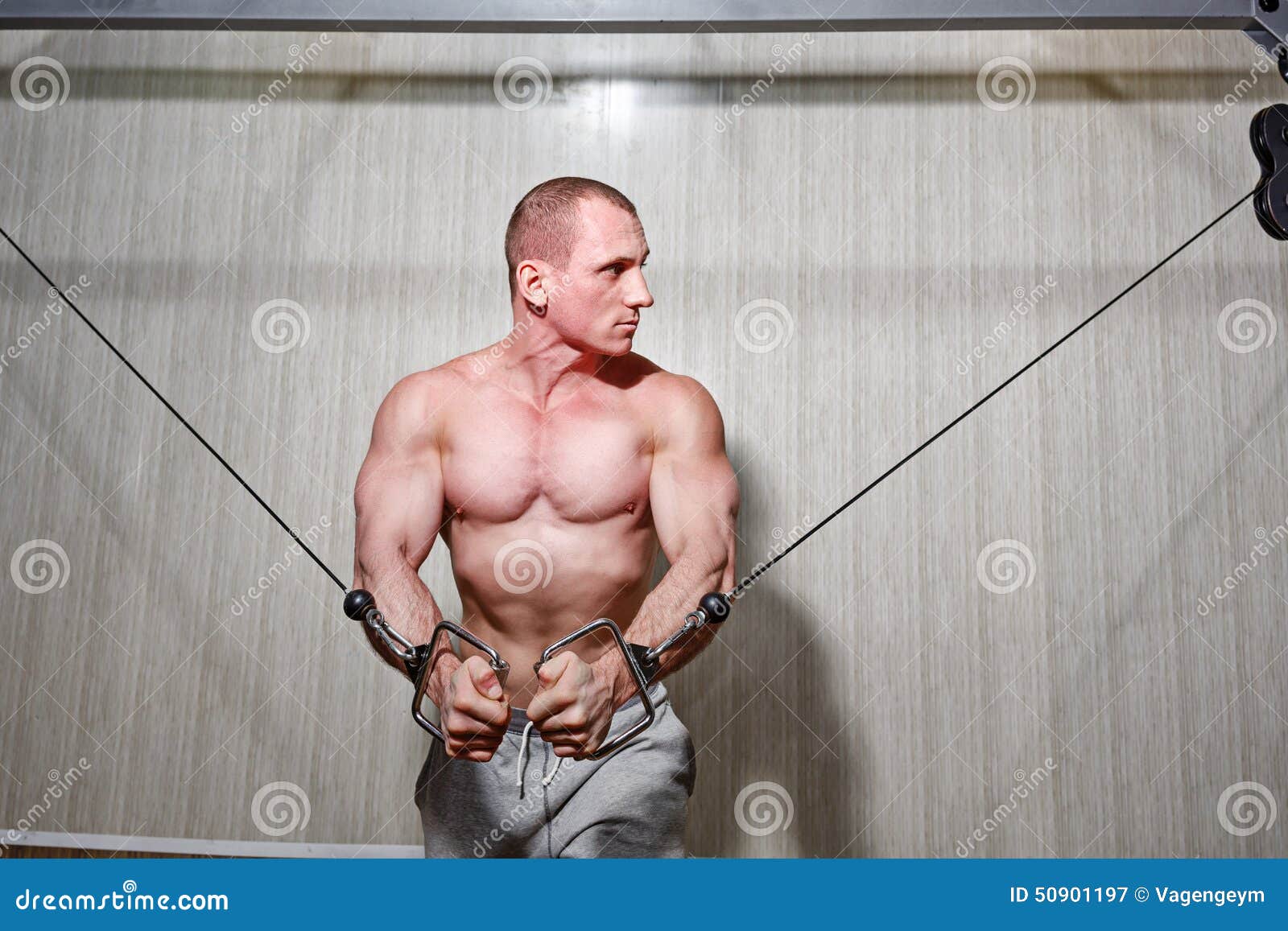 Man trains in gym stock image. Image of athlete, lifestyle - 50901197