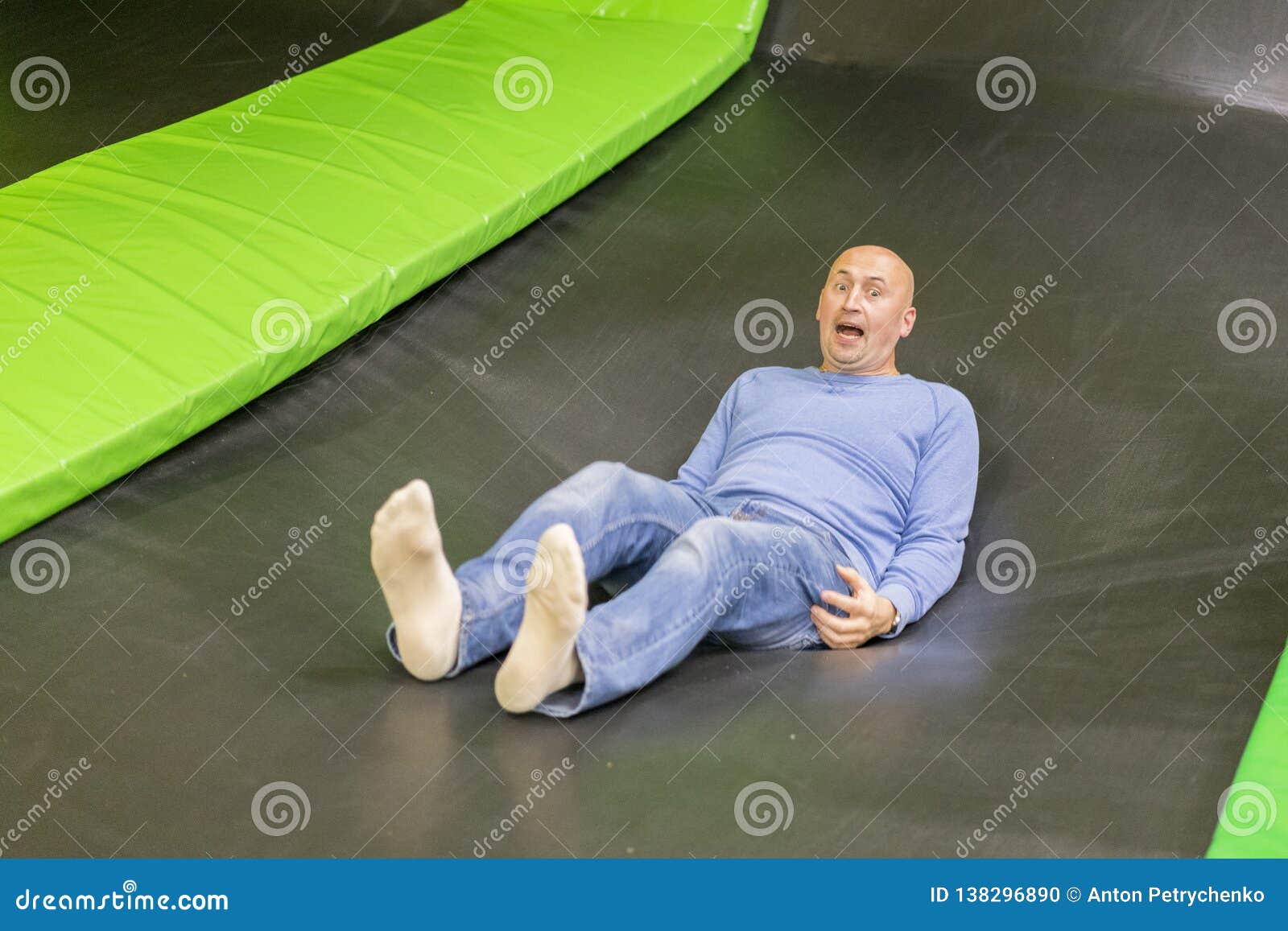 The Man on a Trampoline. the Man Fell on a Trampoline. Man First Time ...
