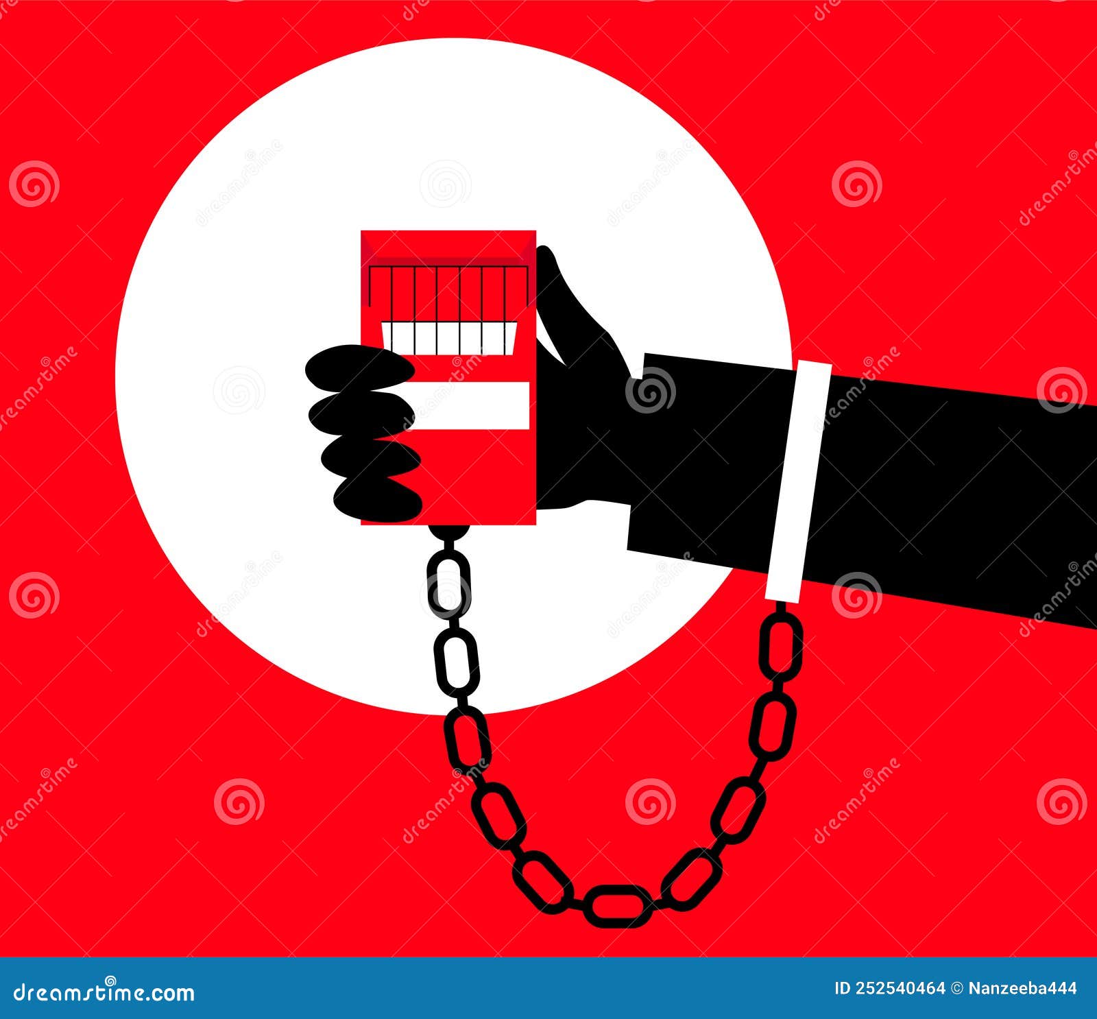 Illustration about Cigarette Addiction and Man Trapped Stock ...