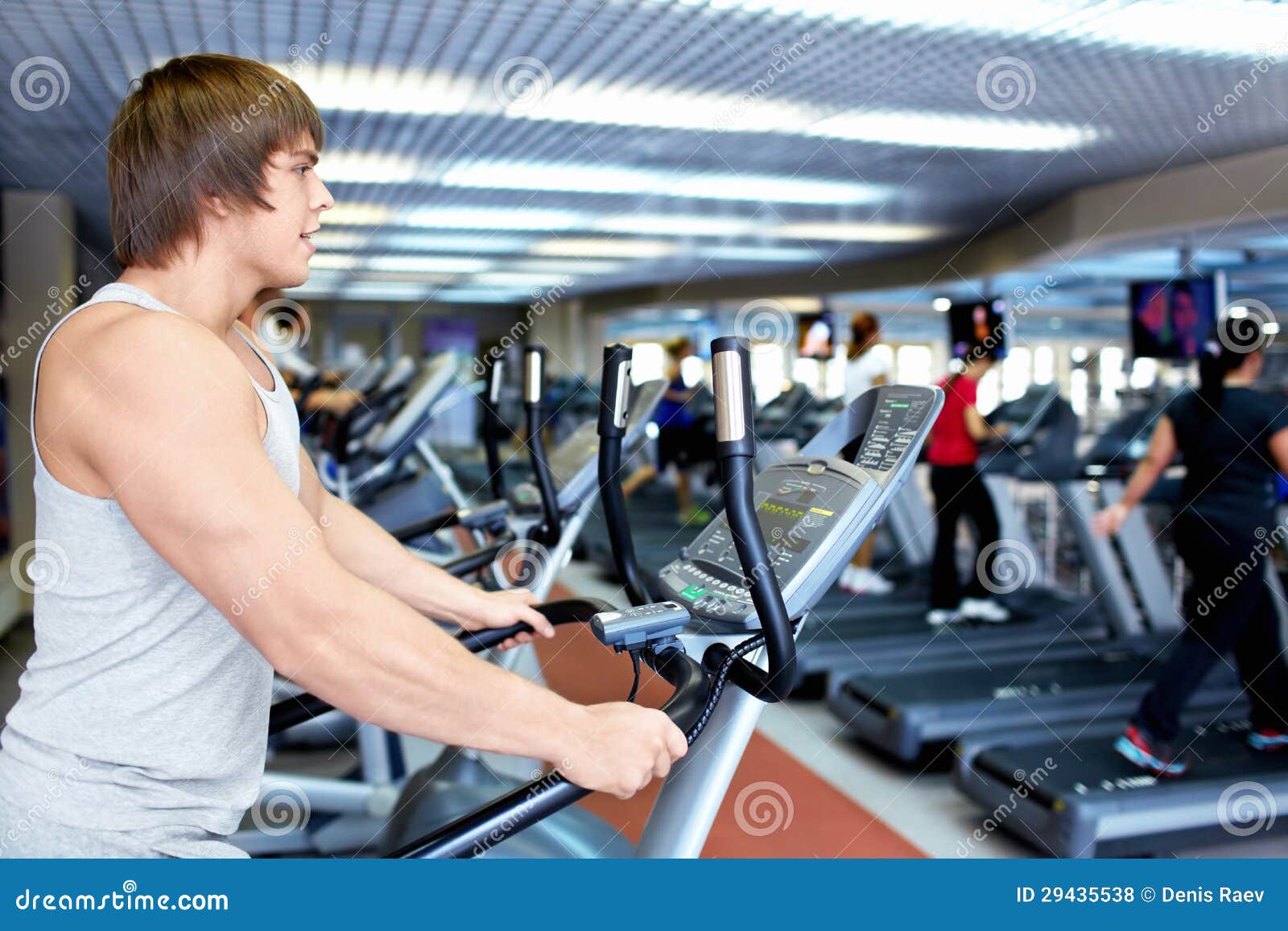 Man on the treadmill stock photo. Image of exercises - 29435538