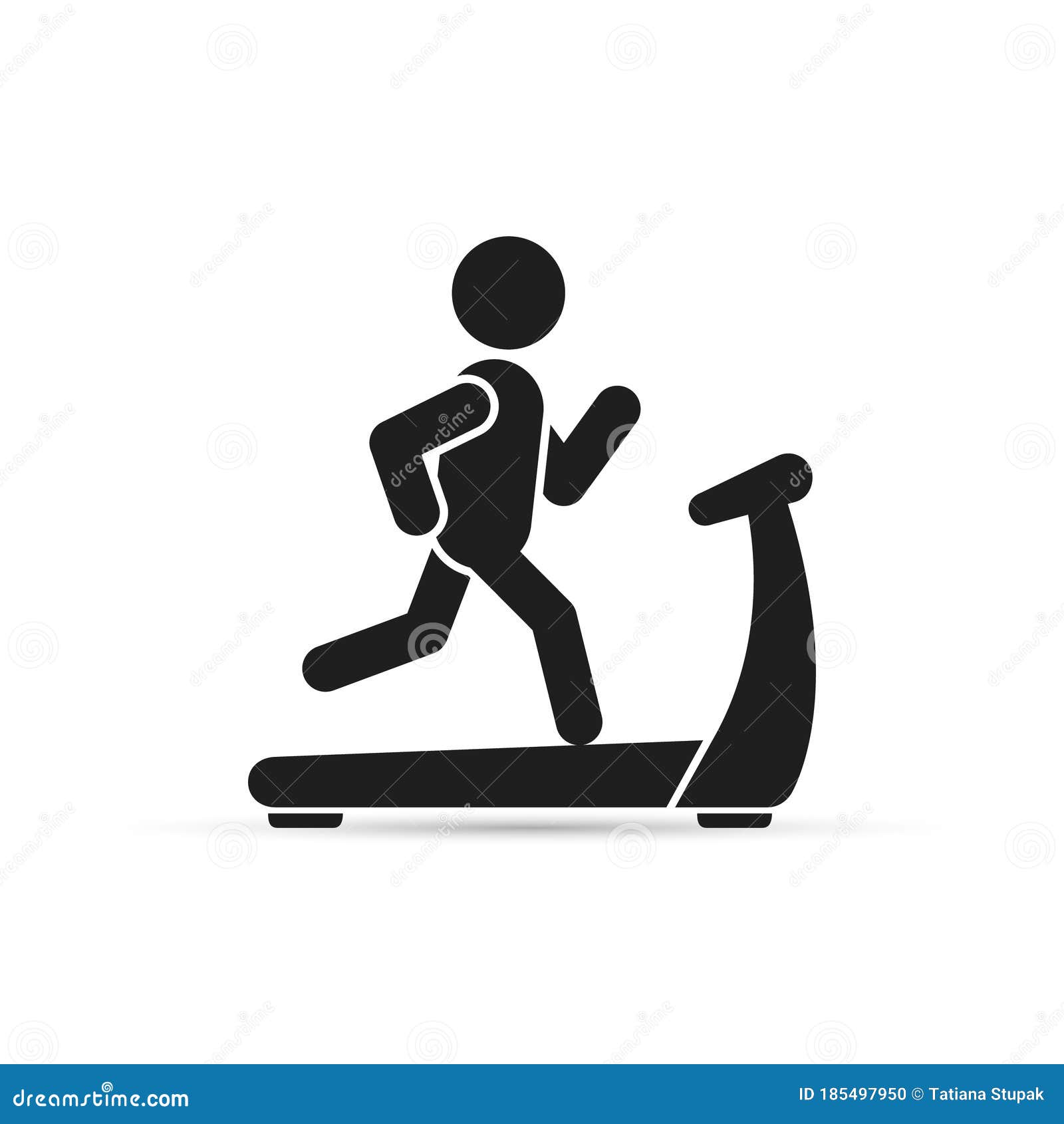 Man on Treadmill Icon. Vector Illustration Stock Vector - Illustration ...