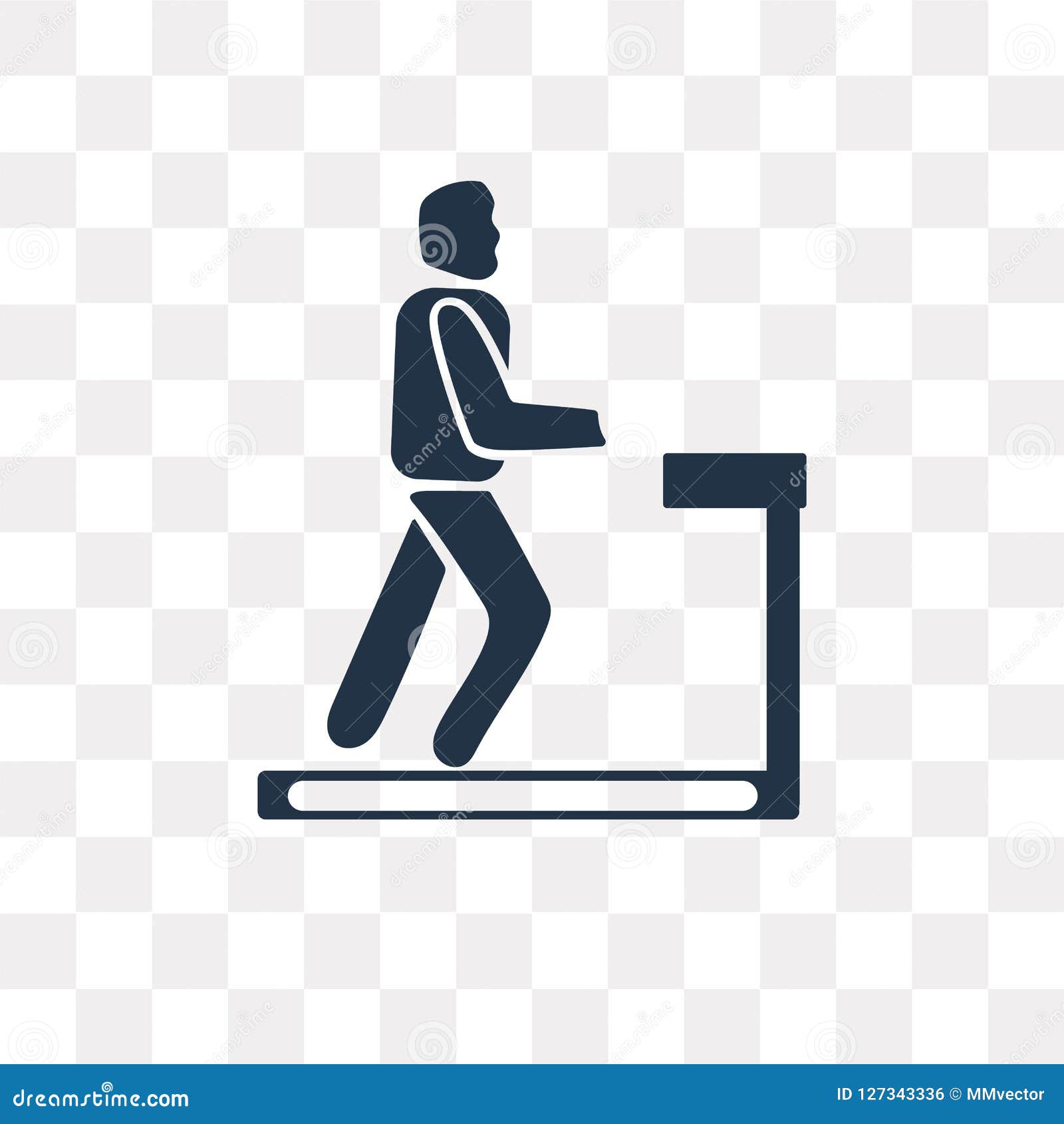Man on Treadmill Vector Icon Isolated on Transparent Background, Man on ...