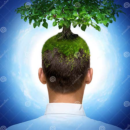 Man with tree stock illustration. Illustration of grow - 10846008