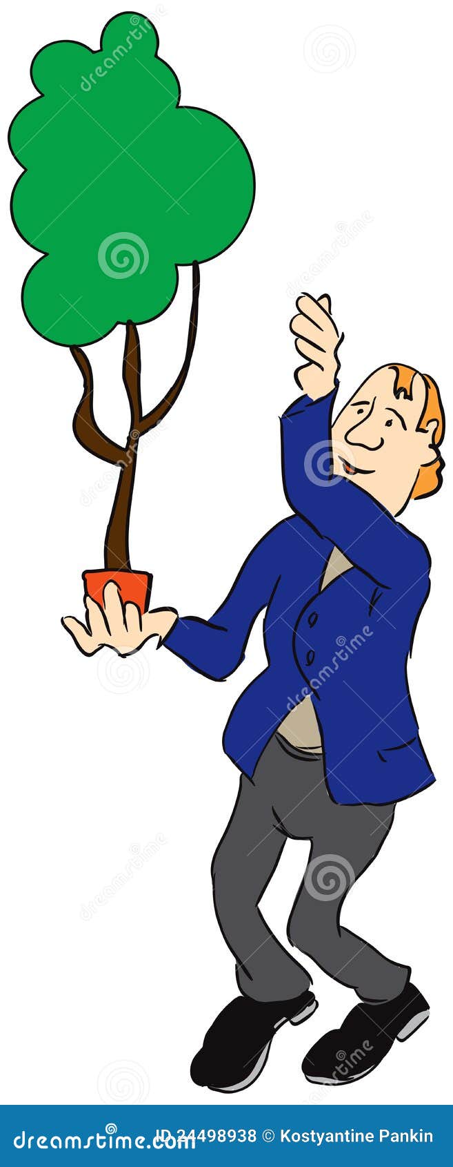 Man with a tree stock vector. Illustration of greenery - 24498938