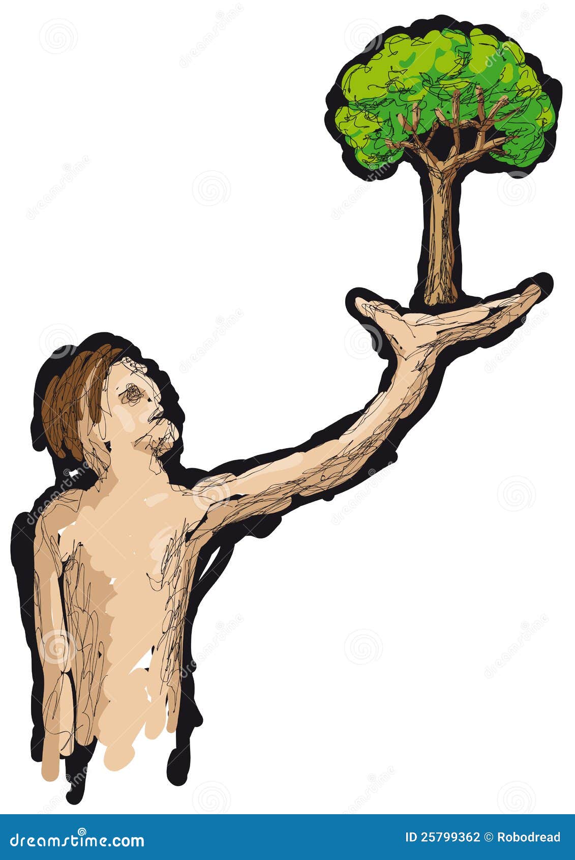Man and tree stock vector. Illustration of high, lift - 25799362