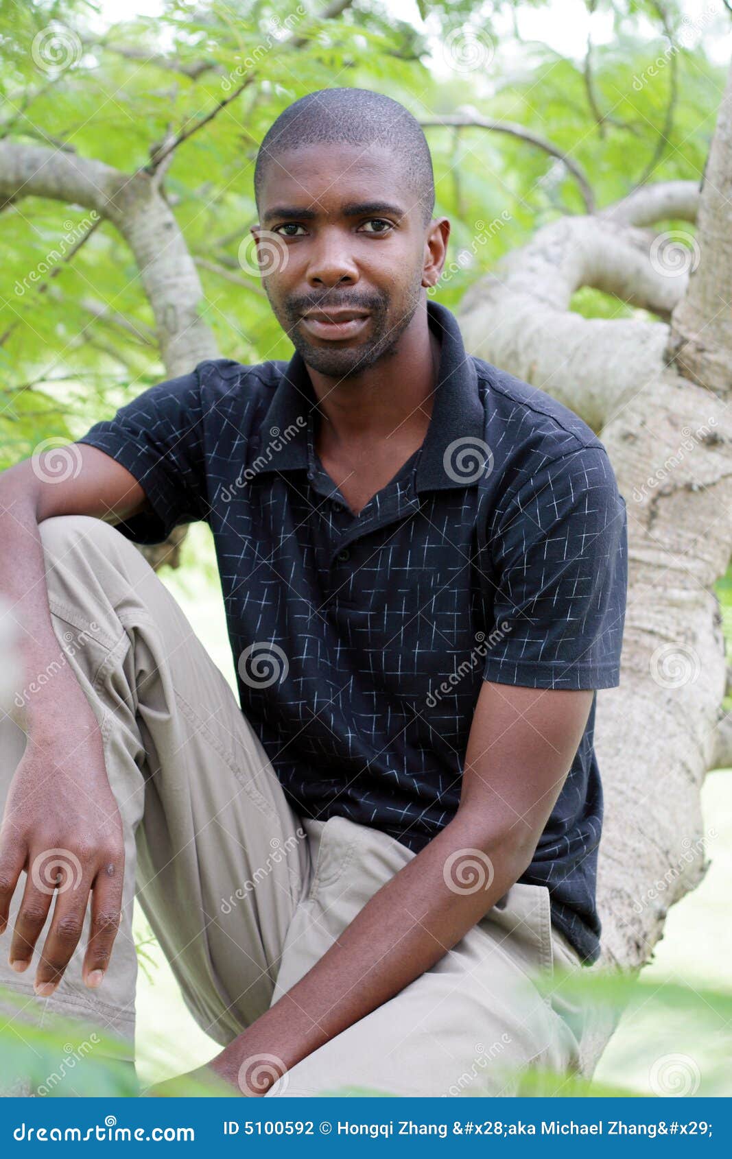 Man on tree stock photo. Image of funny, explore, male - 5100592