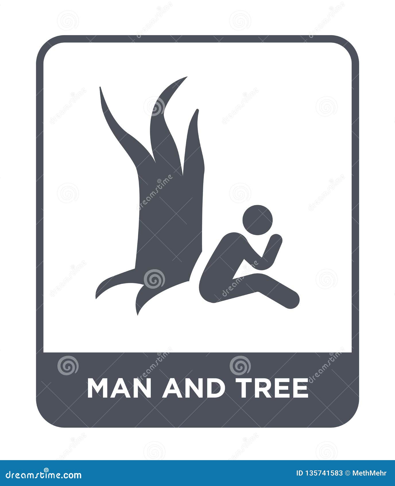 Man and Tree Icon in Trendy Design Style. Man and Tree Icon Isolated on ...