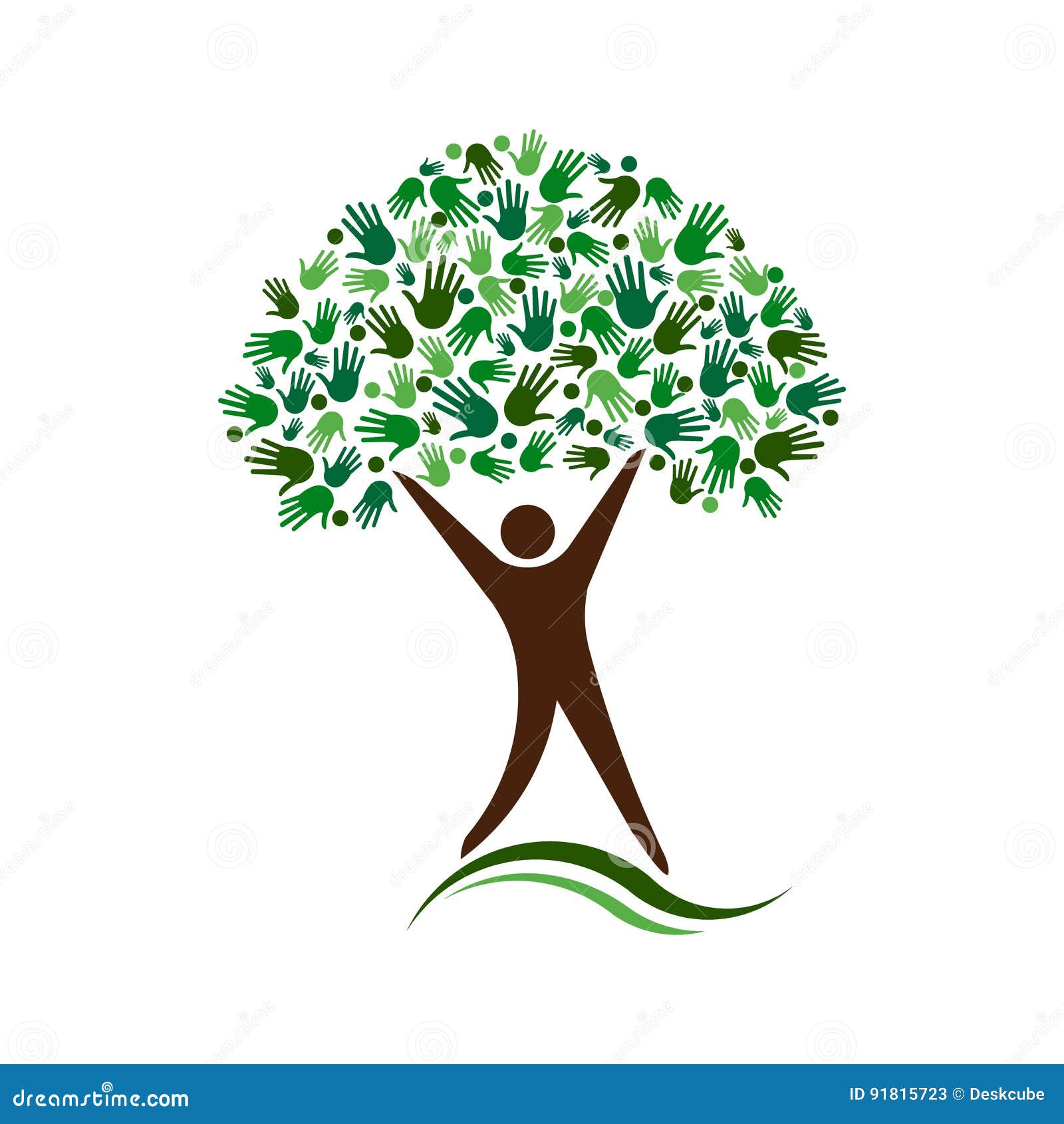 Man Tree Logo Design. Social Network Friends Stock Vector ...