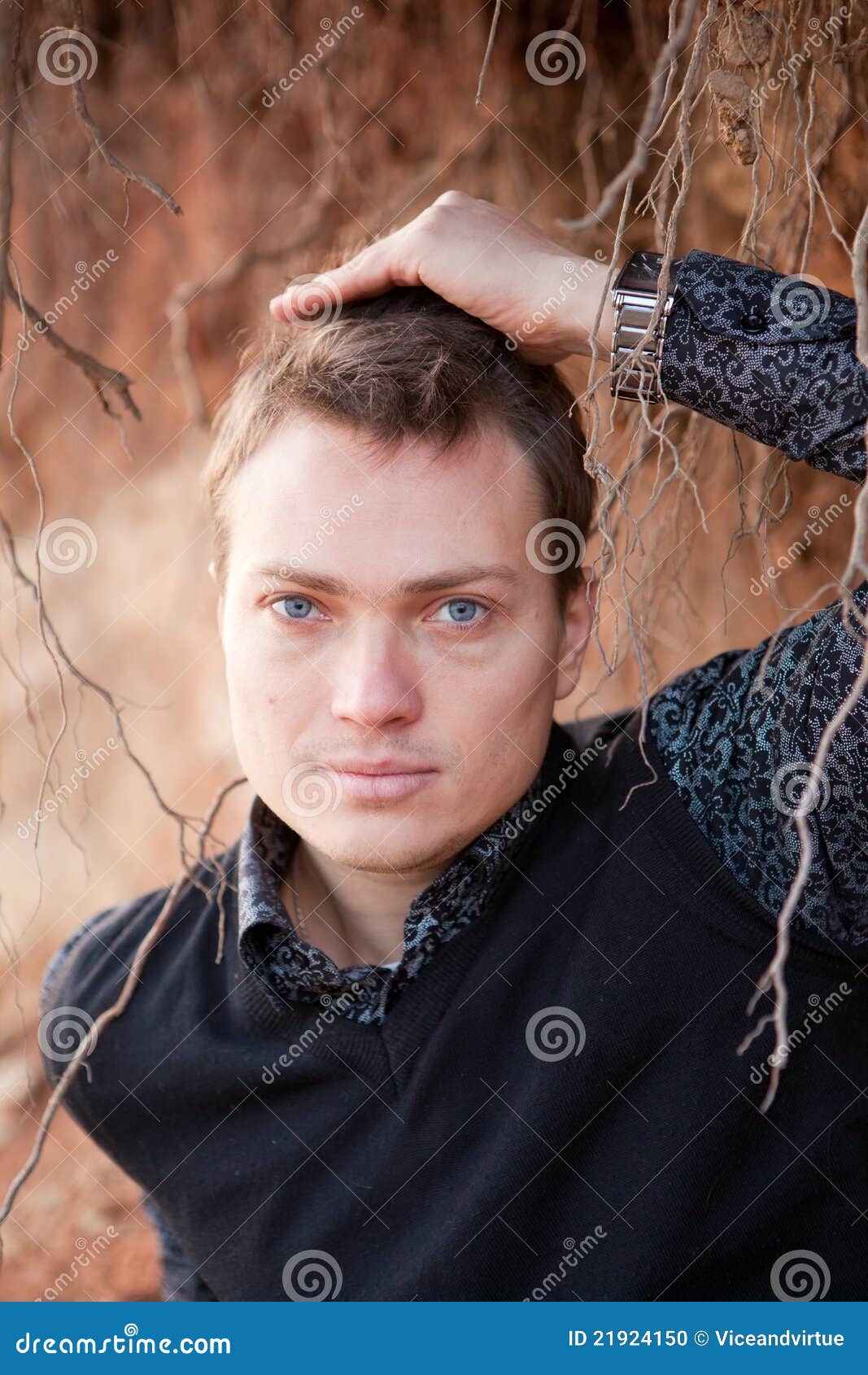 Man with Tree Root on Background Stock Photo - Image of roots, adult ...