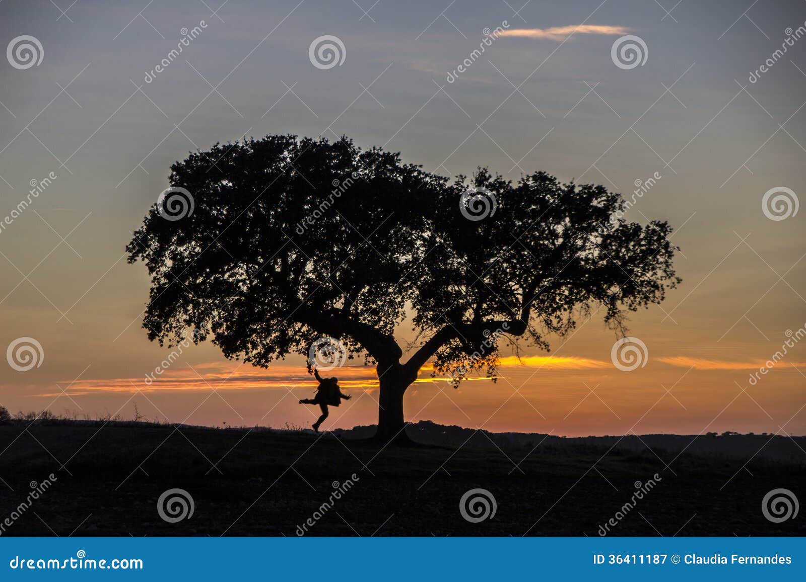Man and tree silhouette stock image. Image of sunset - 36411187