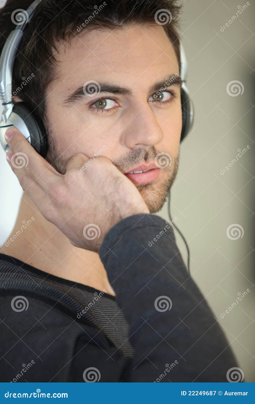 Man with trendy headphones stock image. Image of male - 22249687