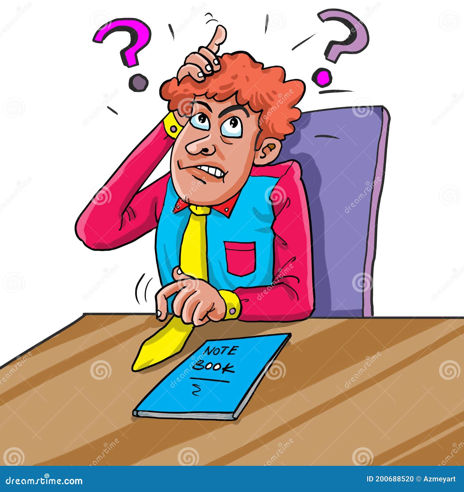 The Memory Loss Man Try To Remember Something Stock Vector