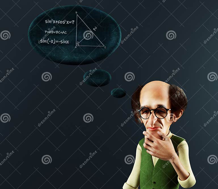 Man Tries To Solve Math Problems Thinking about Formulas Stock ...