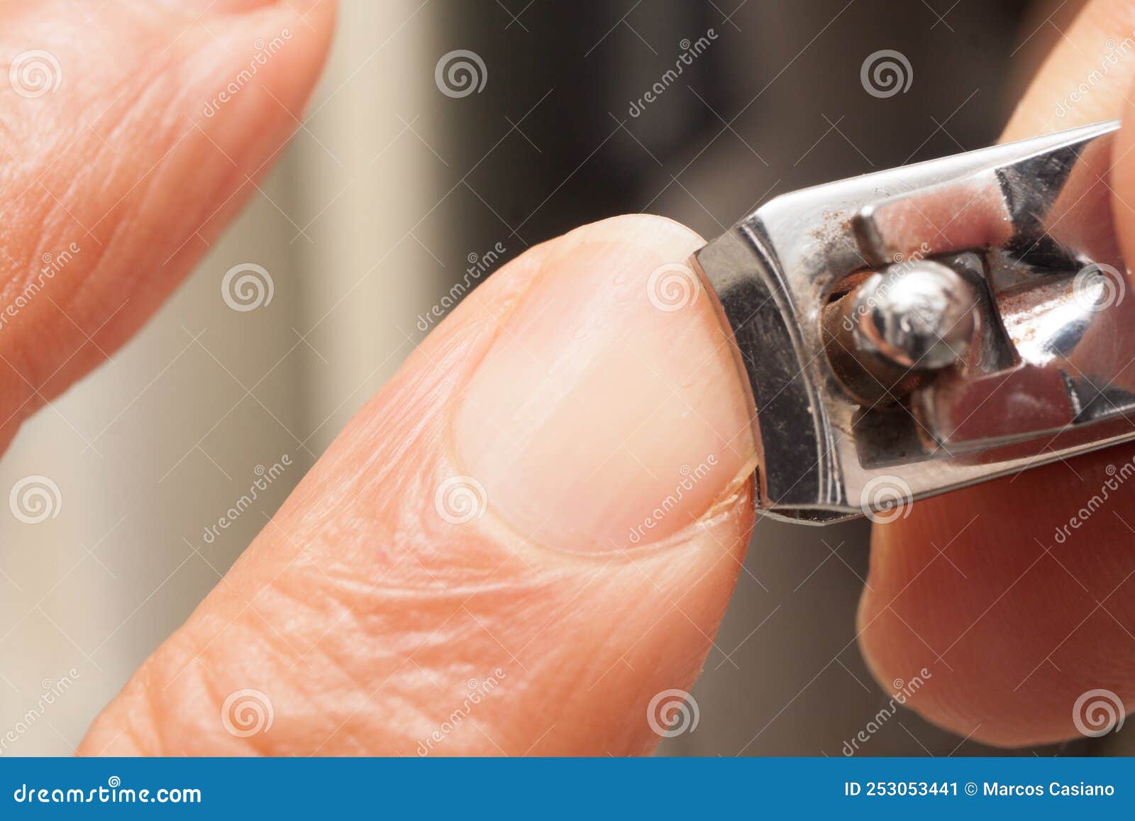 Man Trimming His Fingernails Stock Image - Image of remove, cuticle ...
