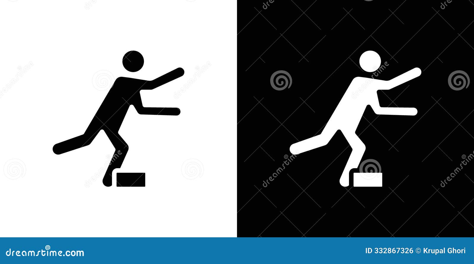 Man Tripping Icon Logo Set Vector Stock Vector - Illustration of ...