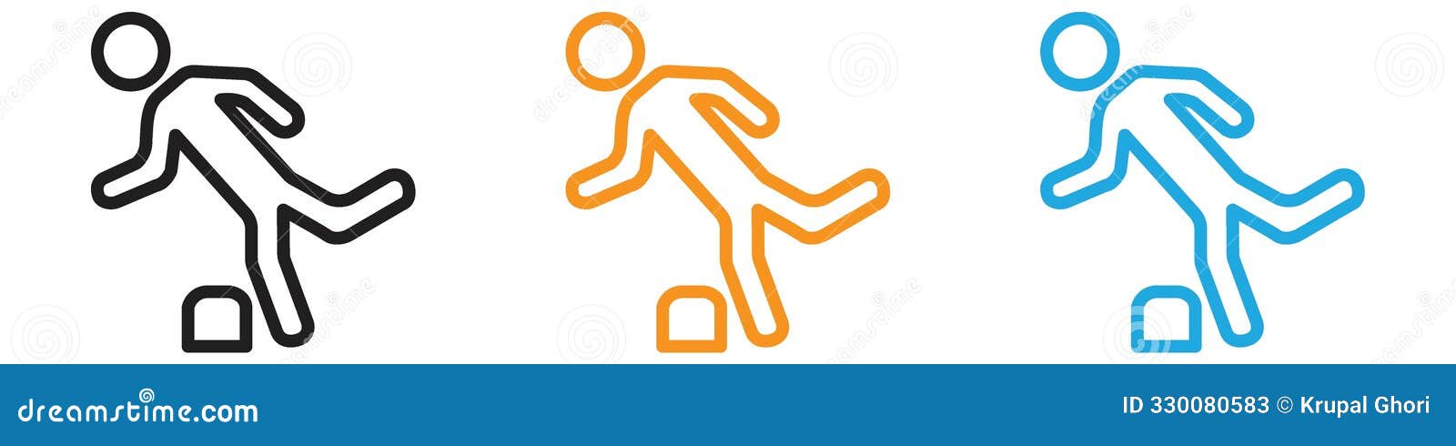 Man Tripping Icon Black Line Art Vector Logo | CartoonDealer.com #330201559