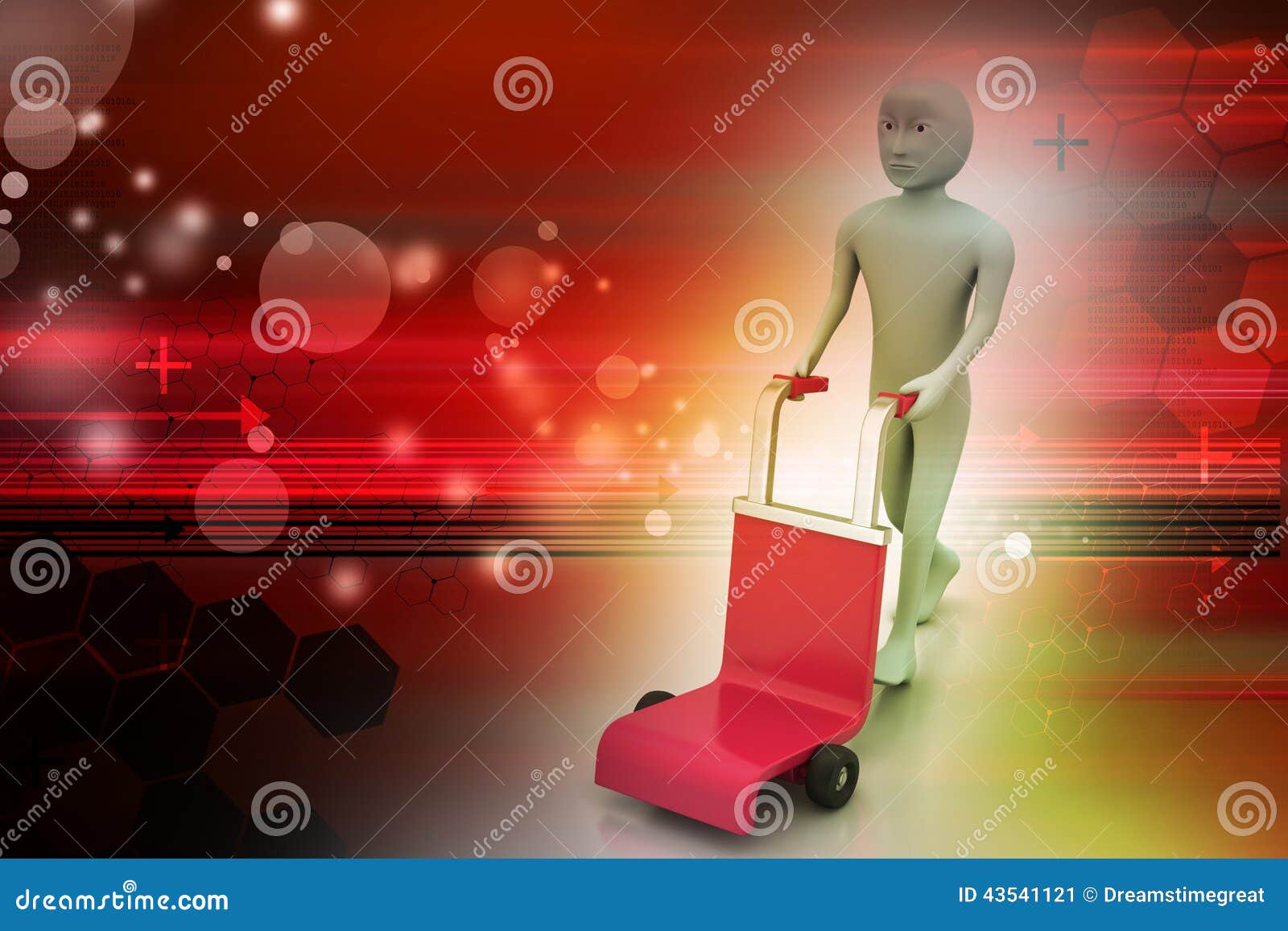Man with Trolley for Delivery Stock Illustration - Illustration of sale ...