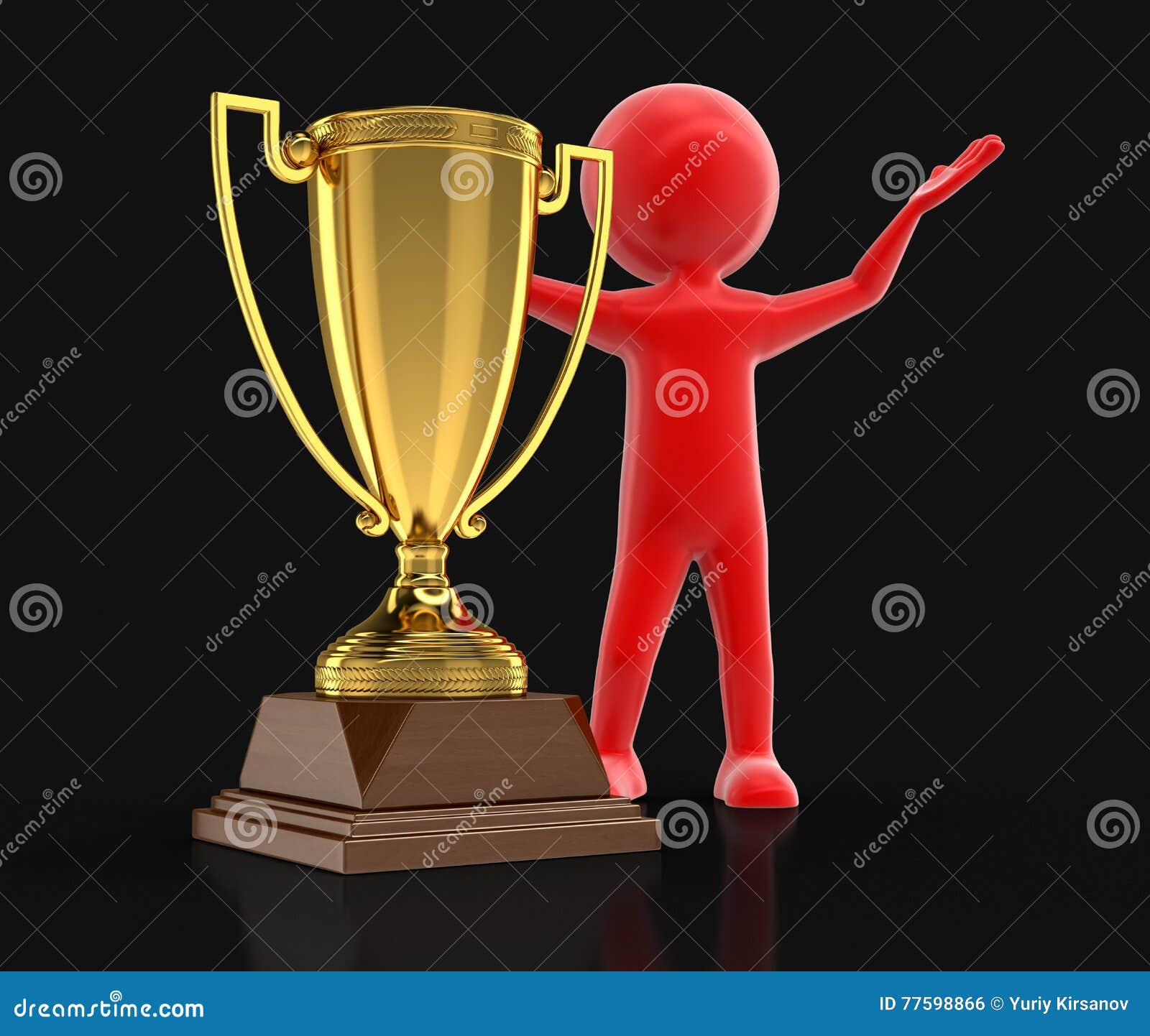 Man and Trophy Cup stock illustration. Illustration of metal - 77598866