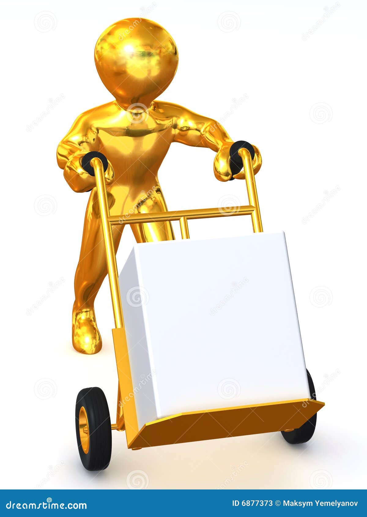 Man with truck.3d stock illustration. Illustration of packet - 6877373