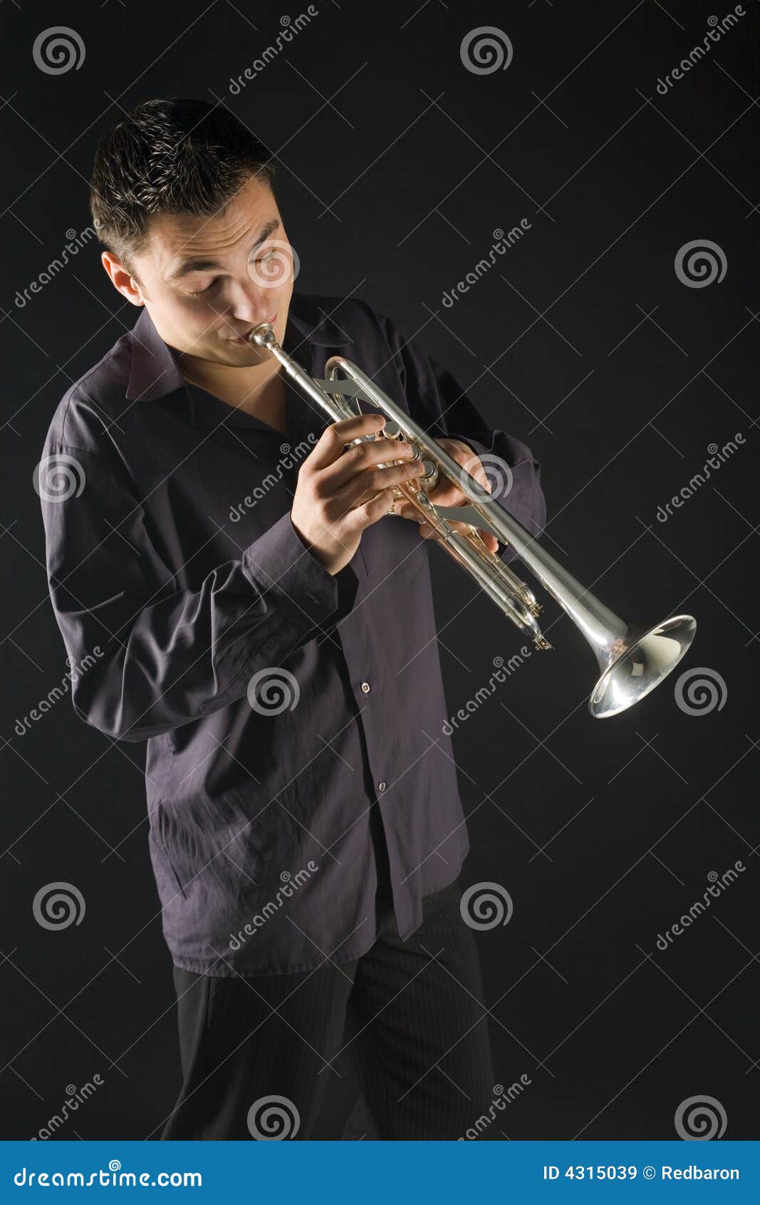 Man trumpet stock image. Image of clothing, front, lifestyle - 4315039