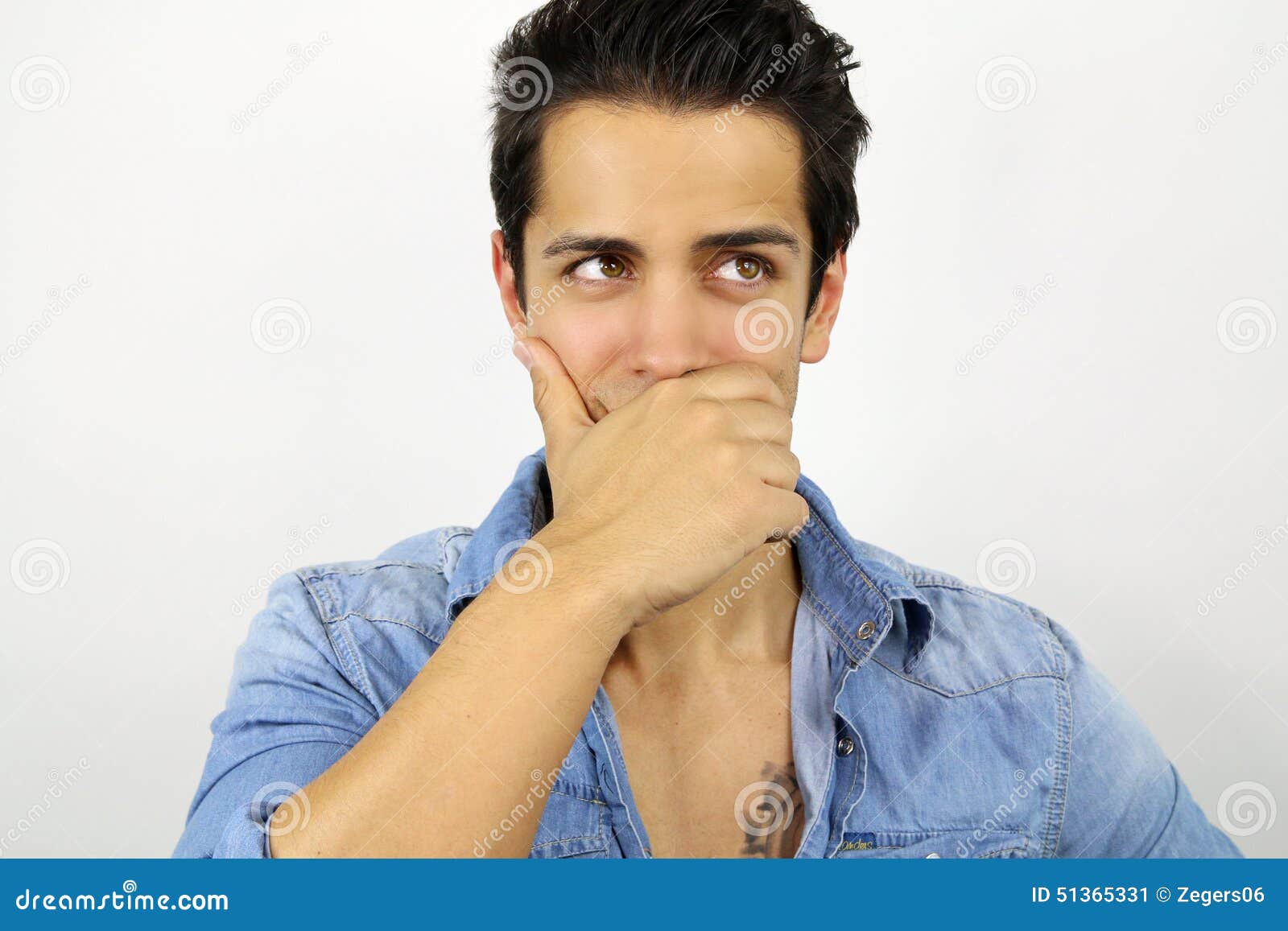 Man trying not to laugh stock image. Image of joke, sarcastic - 51365331