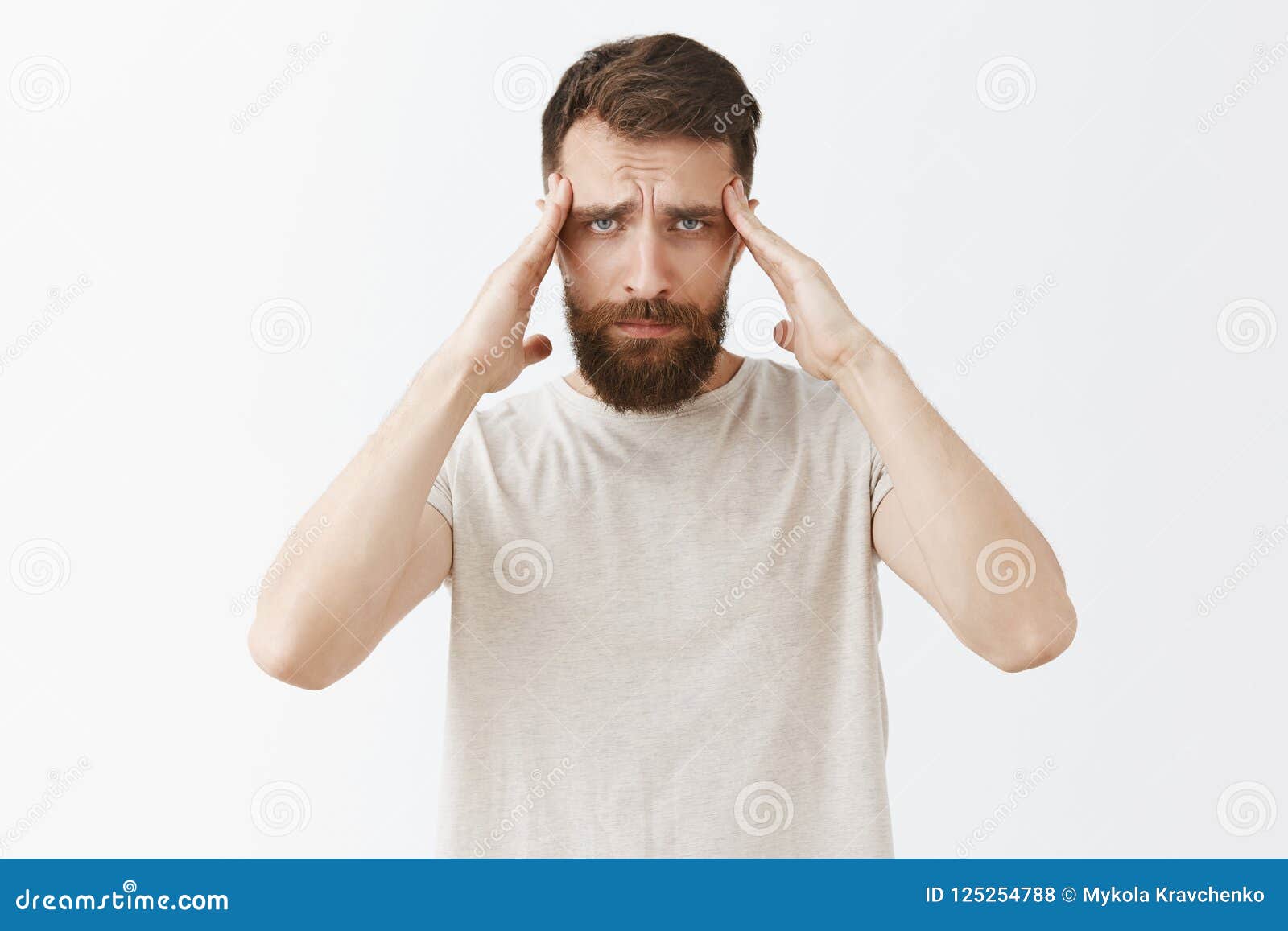 Man Trying Think Straight Make Up Plan How Solve Problem Standing ...