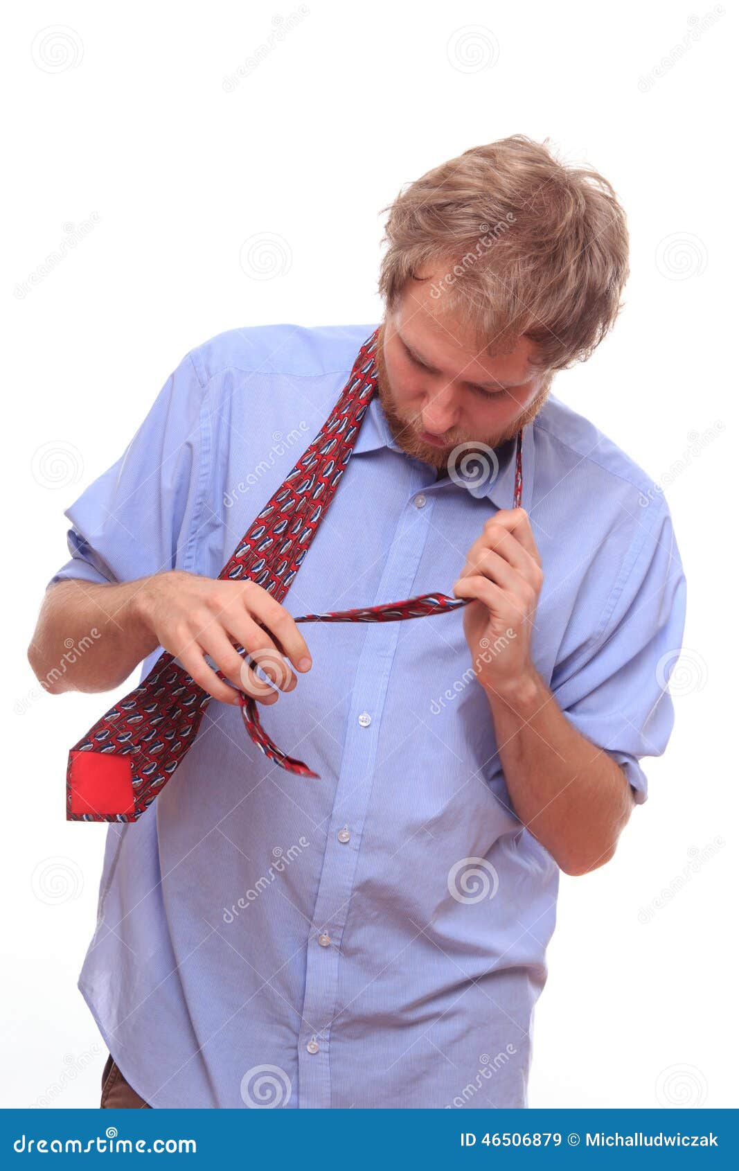 Man trying to bind a tie stock image. Image of fashion - 46506879