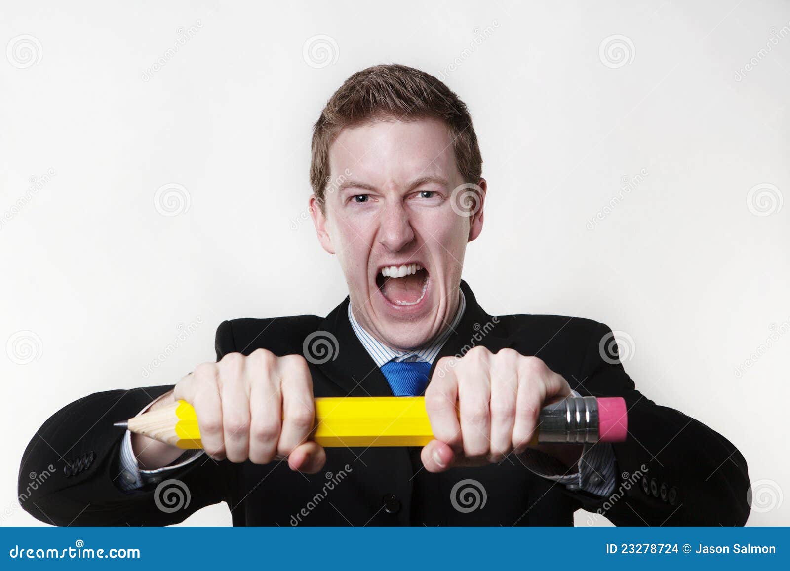 Man Trying To Break His Large Pencil Stock Photo - Image of angry ... Man Trying To Break His Large Pencil Stock Photo - Image of angry ...