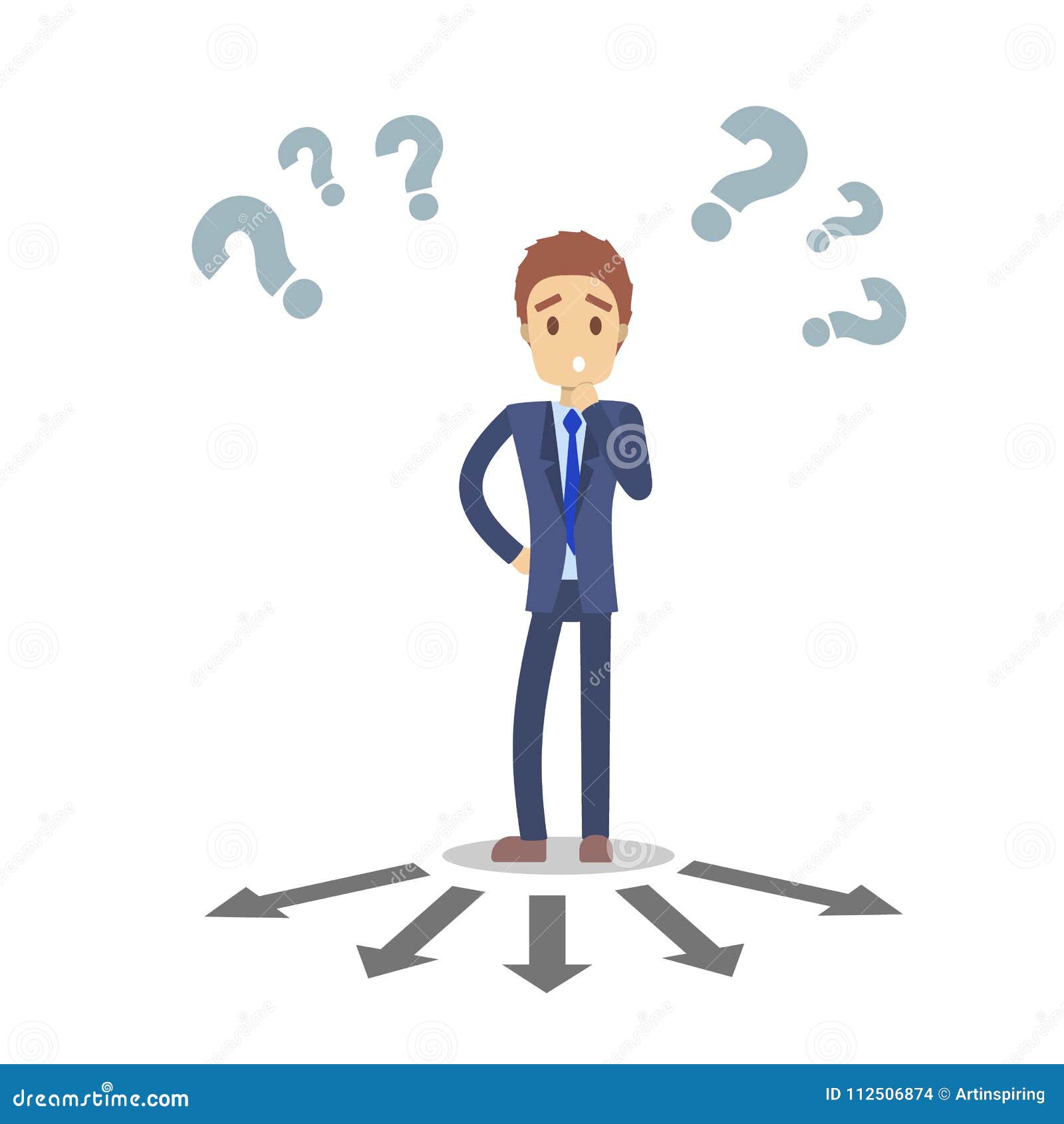 Man trying to choose. stock vector. Illustration of person - 112506874